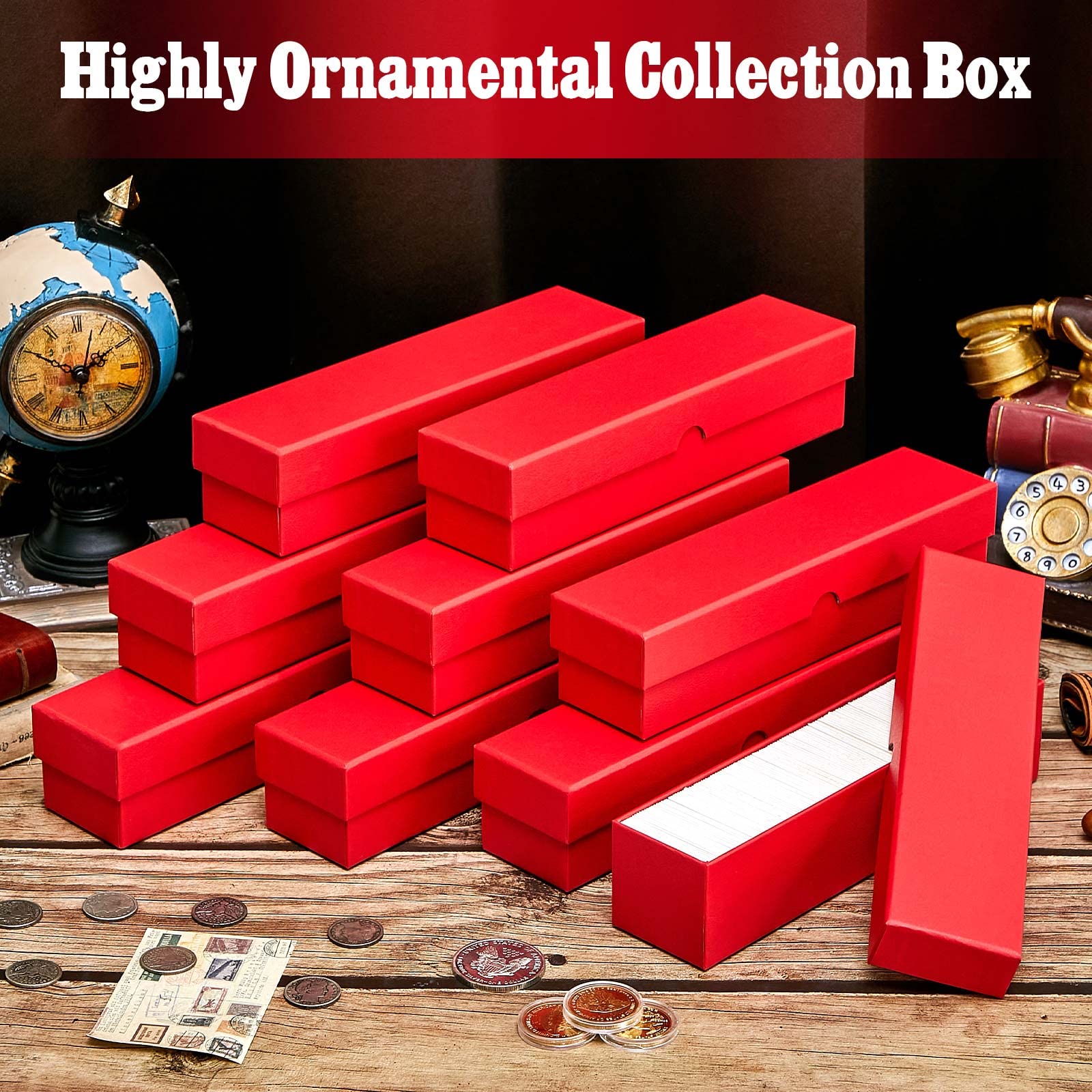 Teling 8 Pcs Coin Storage Box 2x2inch Cardboard Coin Box Coin ...