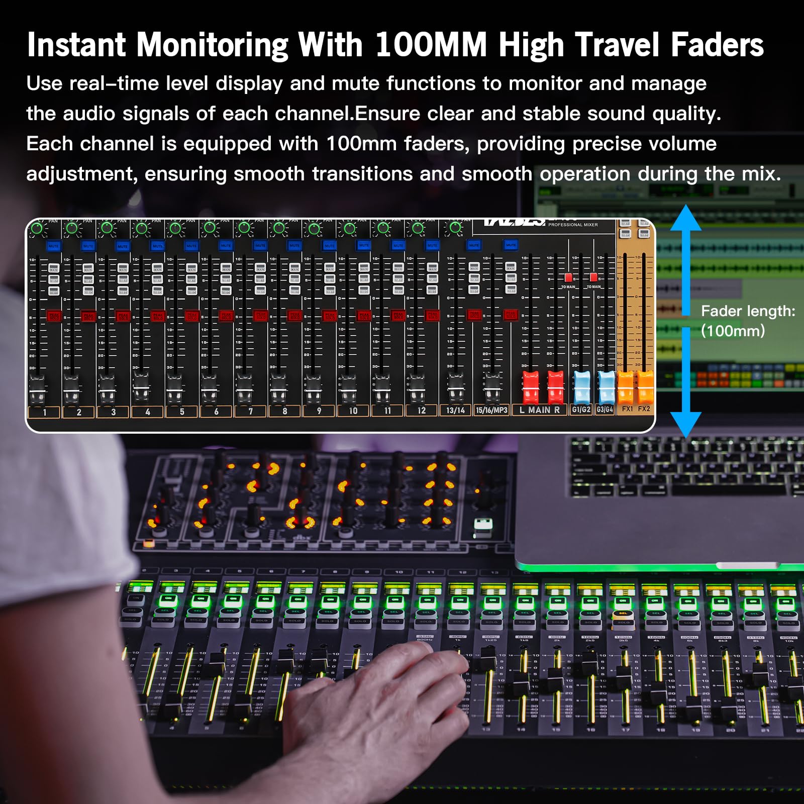Snapklik.com : Professional Audio Mixer, 12 Channel Sound Board Mixing ...