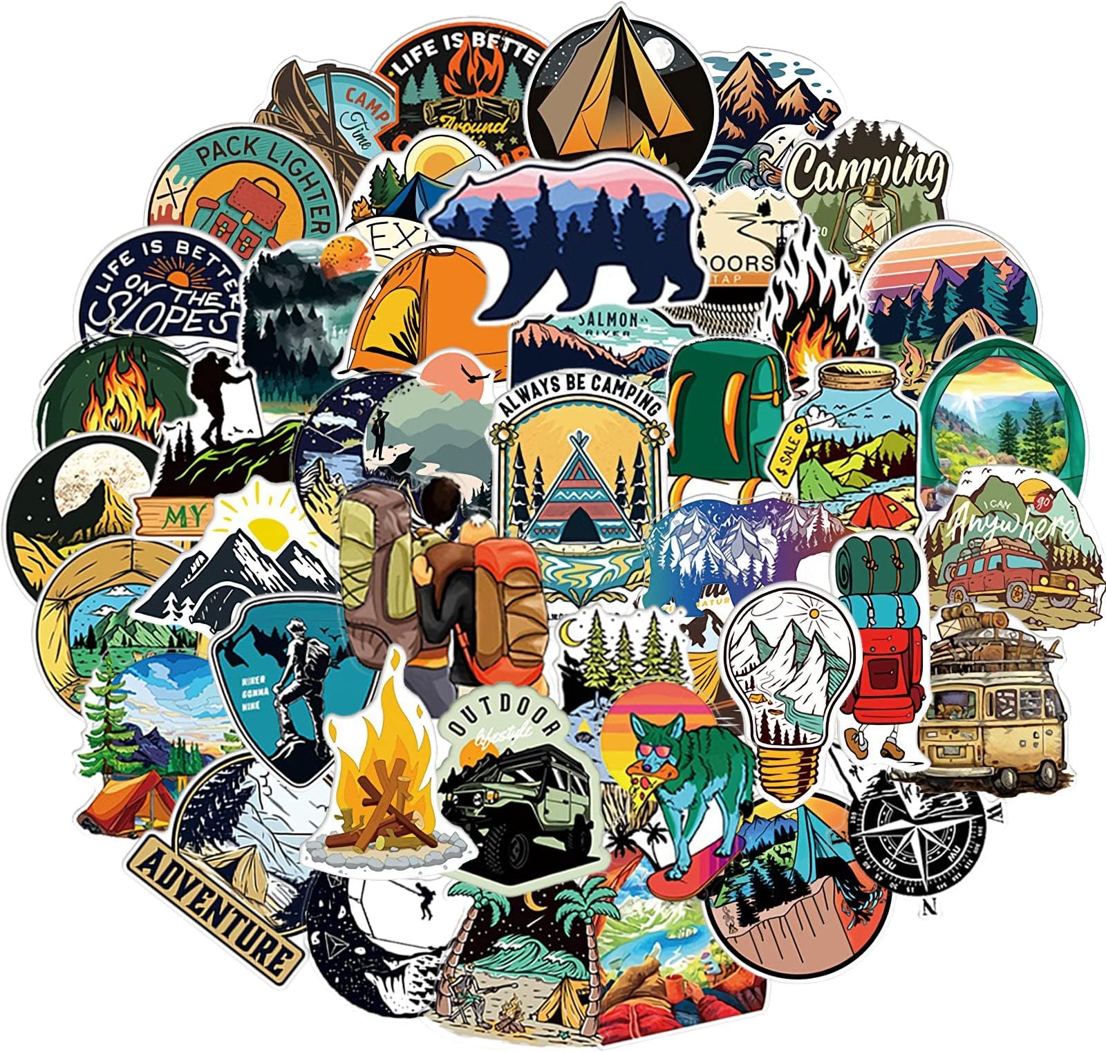 Amazon.com: Vsco Stickers 100 Pack I Cute Mountain Stickers Waterproof ...