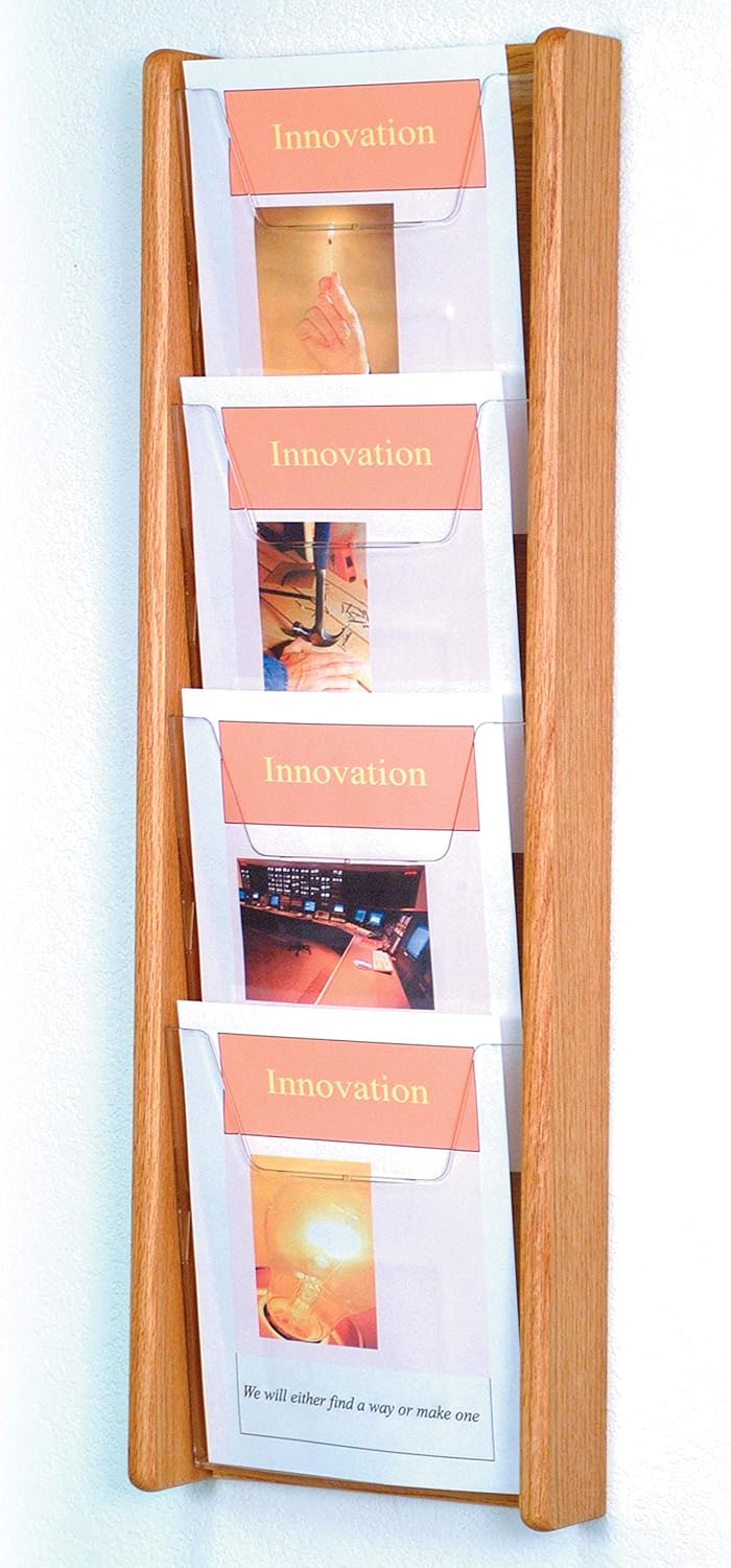 Amazon.com: Wooden Mallet 4-Pocket Stance Wall Display, Light Oak ...