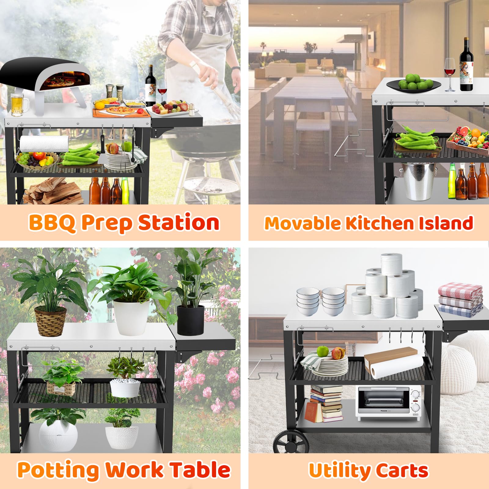 Ninja Woodfire Oven Outdoor Grill Cart Pizza Oven Table For Ooni ...