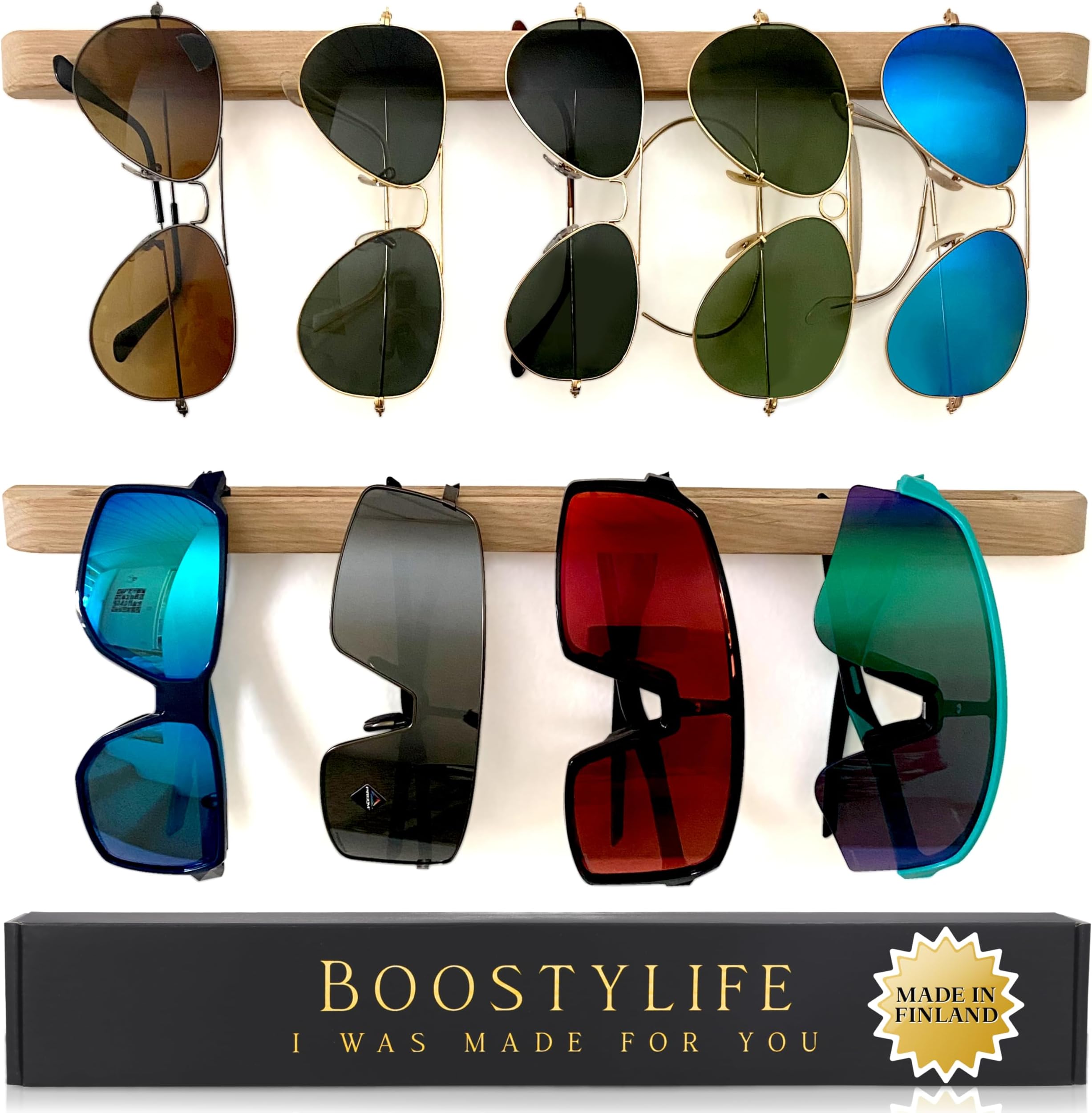 Amazon.com: TANG SONG 3 PCS Rustic Wall Mounted Wood Sunglasses Storage ...