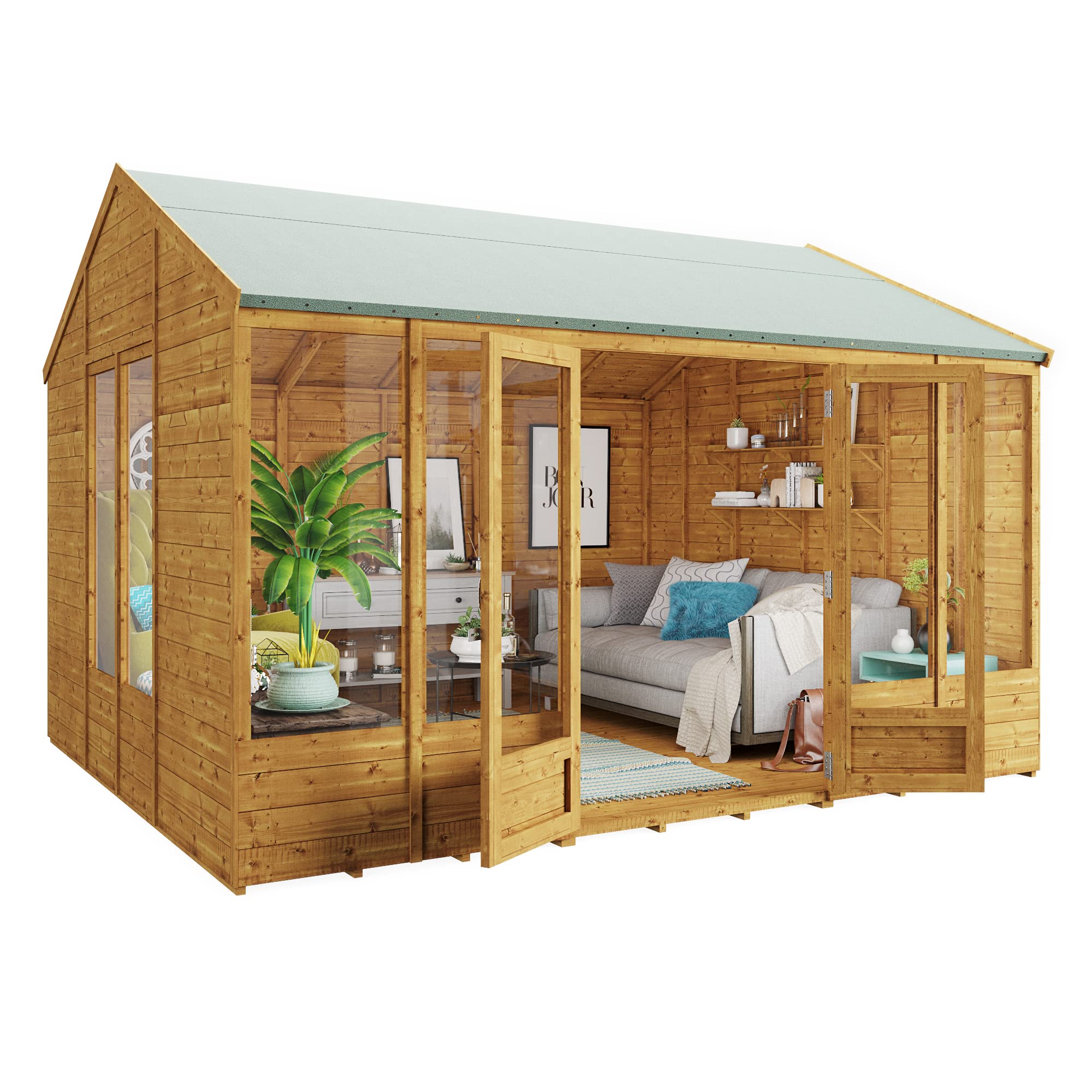 Buy BillyOh 16 x 8 Summer House Log Cabin Wooden Summerhouses Garden ...