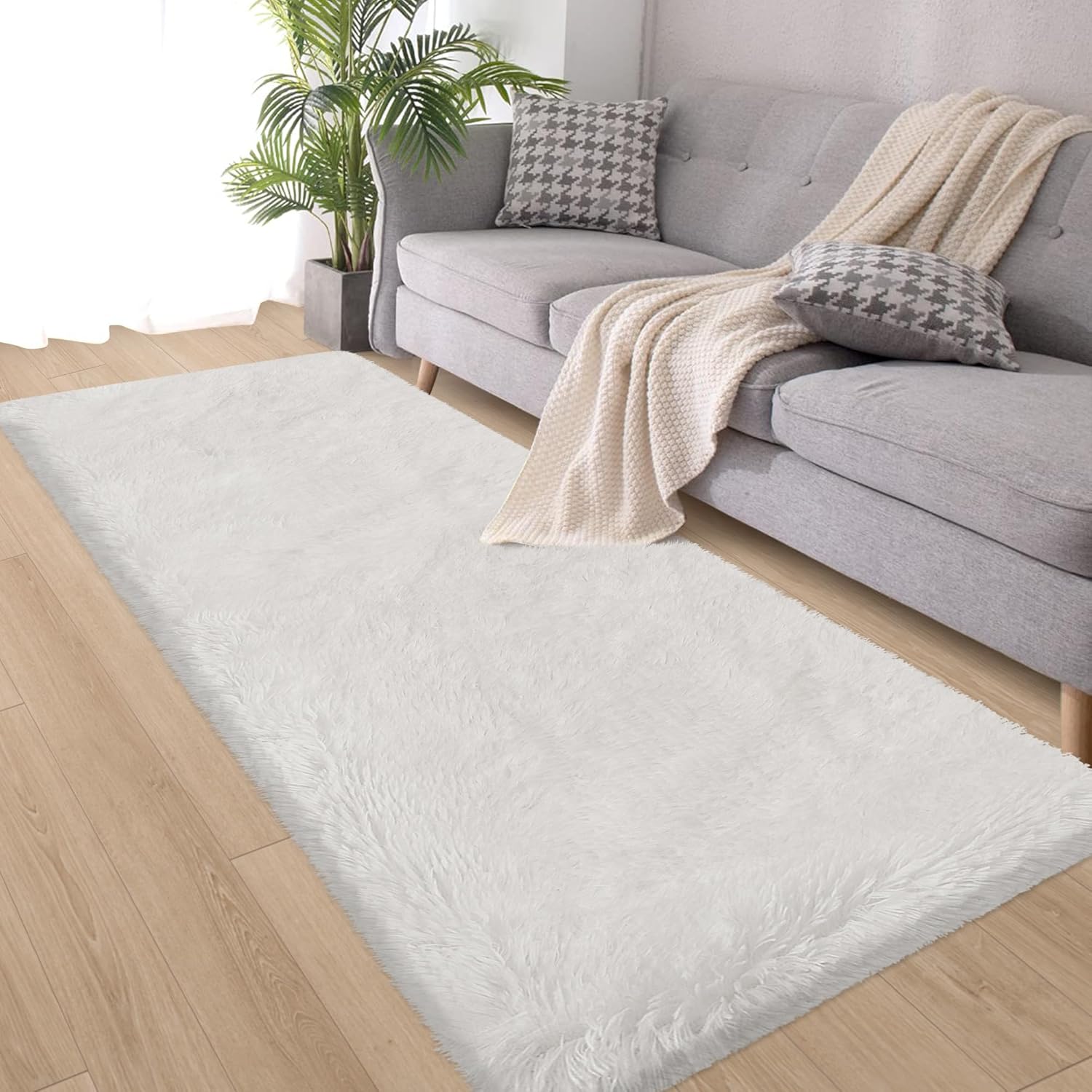 Amazon.com: ZJYeRug White Runner Rug,Fluffy White Rug Runners for ...