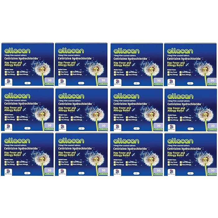 Buy Allacan Cetirizine Hydrochloride Hayfever Allergy Tablets (30 ...