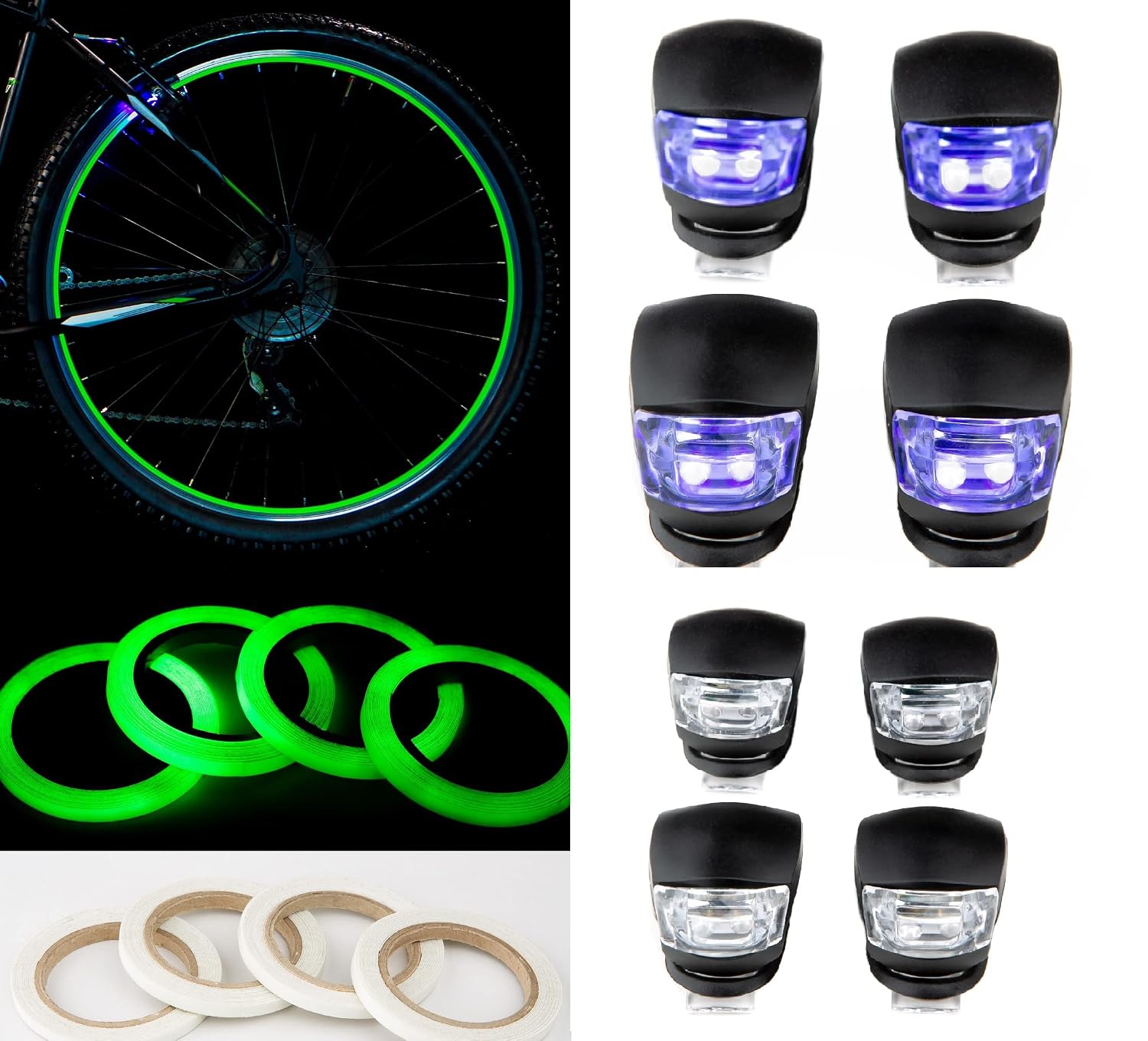 MoonOn Wheelaglows Bicycle Light System Kit - Transforms Rims/Wheels in ...