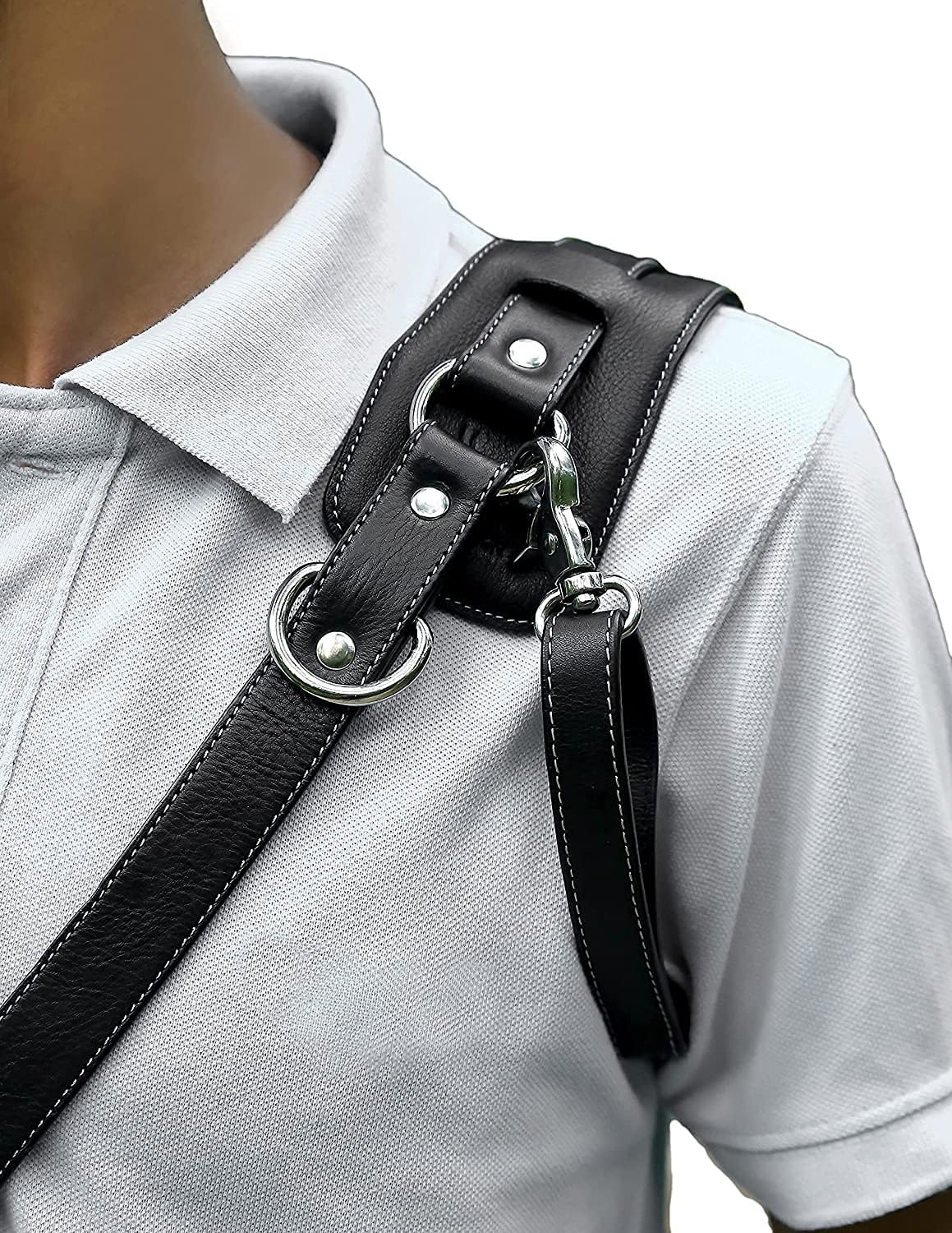 Buy Ledereign Leather Dual Camera Strap with Snap Shackle Hooks ...