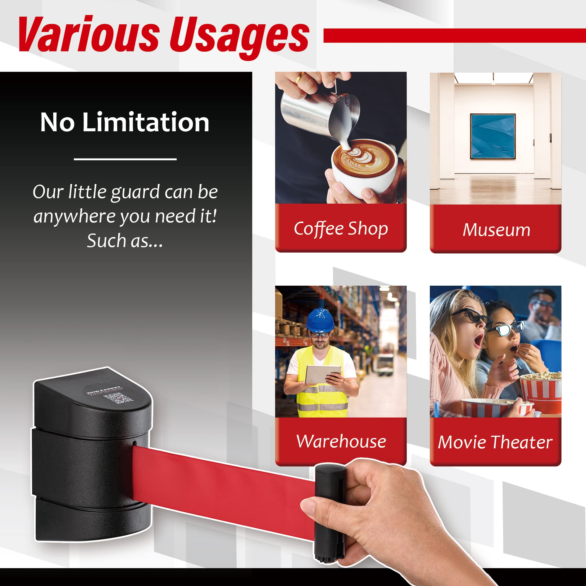 Snapklik.com : DuraSteel Wall Mount Crowd Control Retractable Belt ...