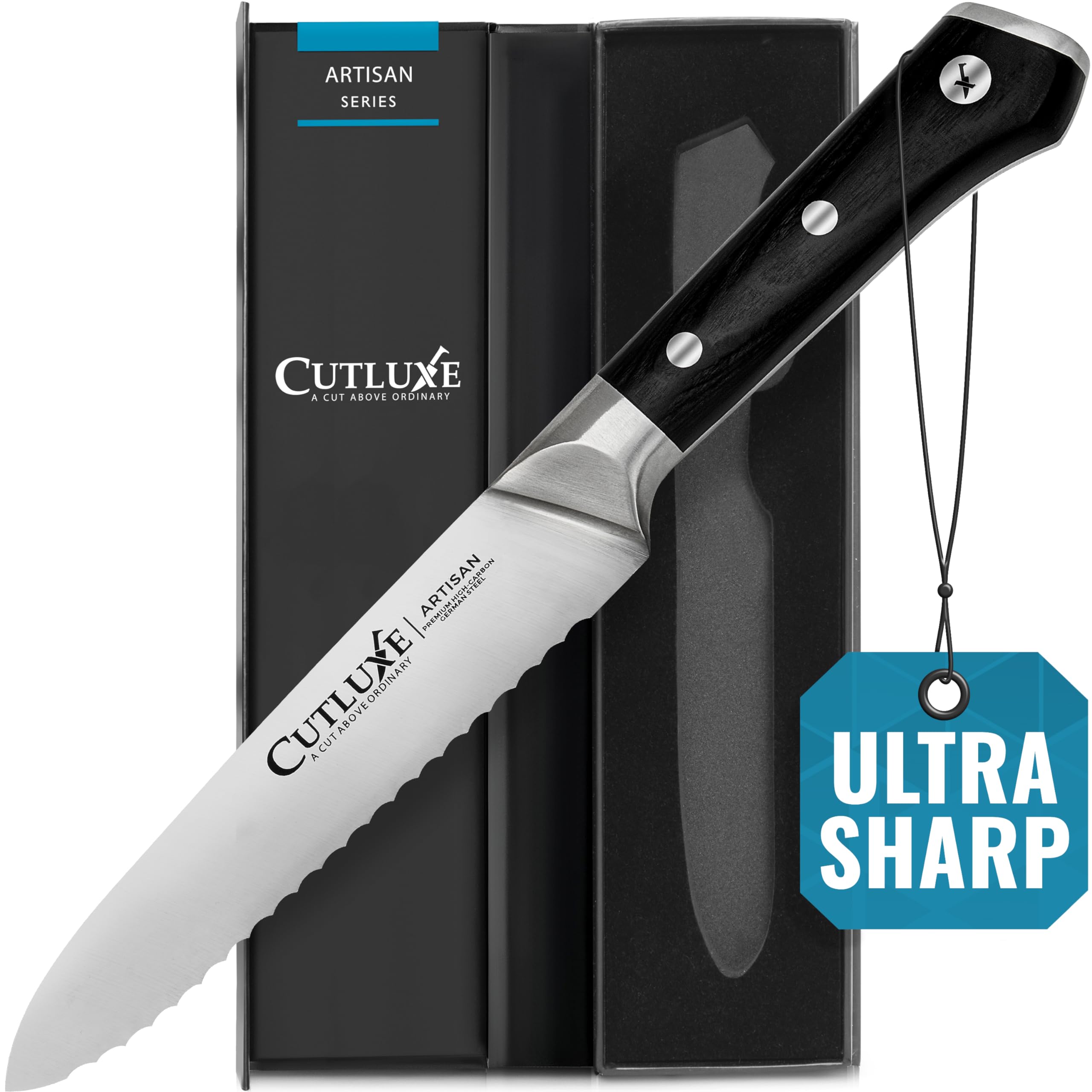 Amazon.com: Cutluxe Serrated Kitchen Utility Knife, 5" Tomato Knife ...