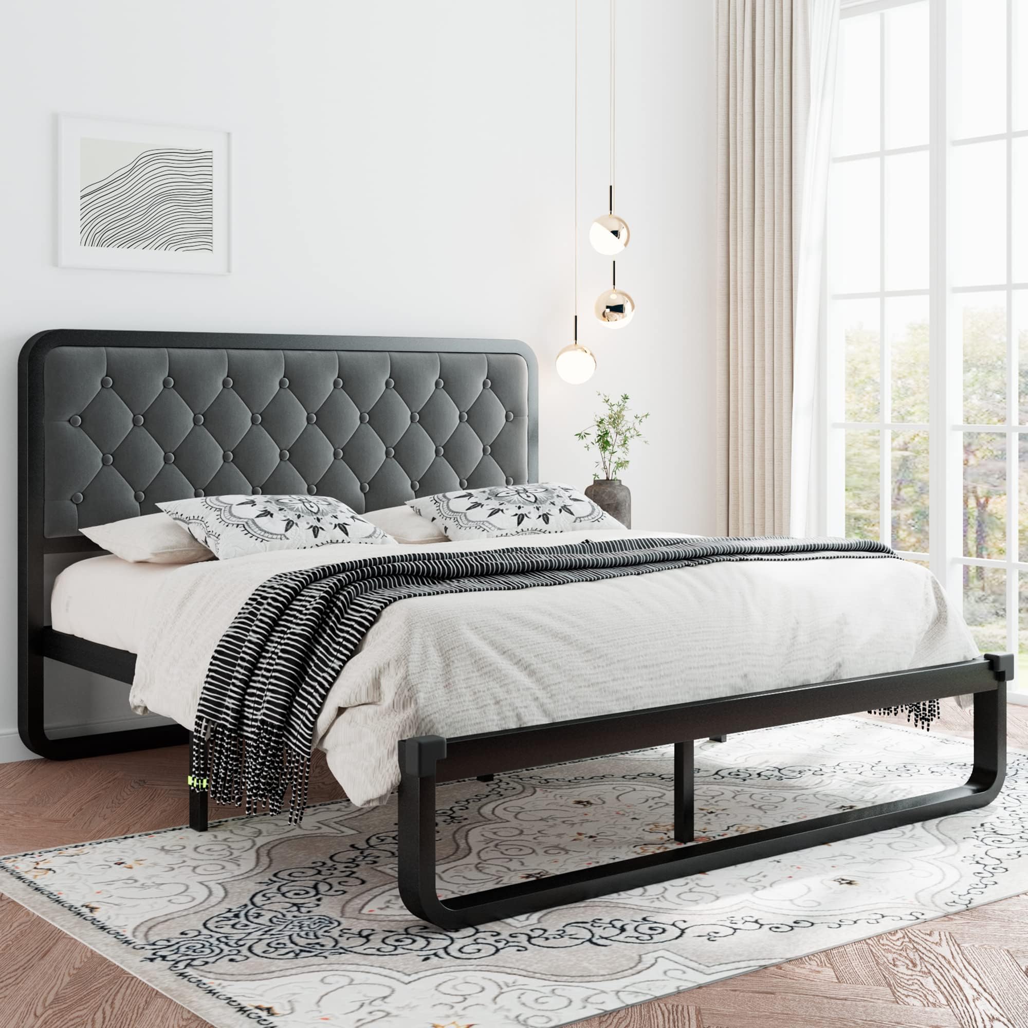 Amazon.com: VERNILLA Floating Bed Frame Queen Size, Queen Bed Frame ...