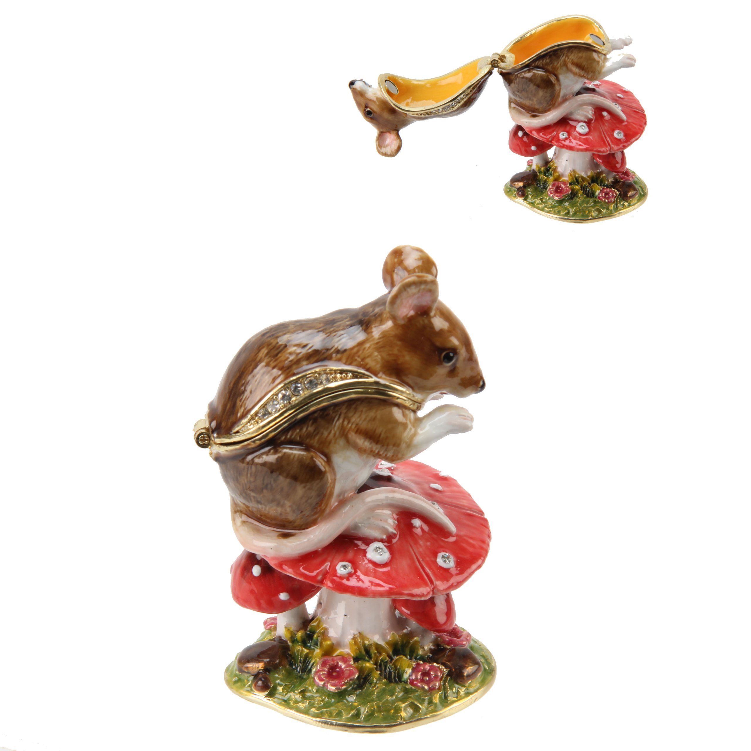Mouse on Toadstool Trinket Box by Treasured Trinkets : Amazon.co.uk ...