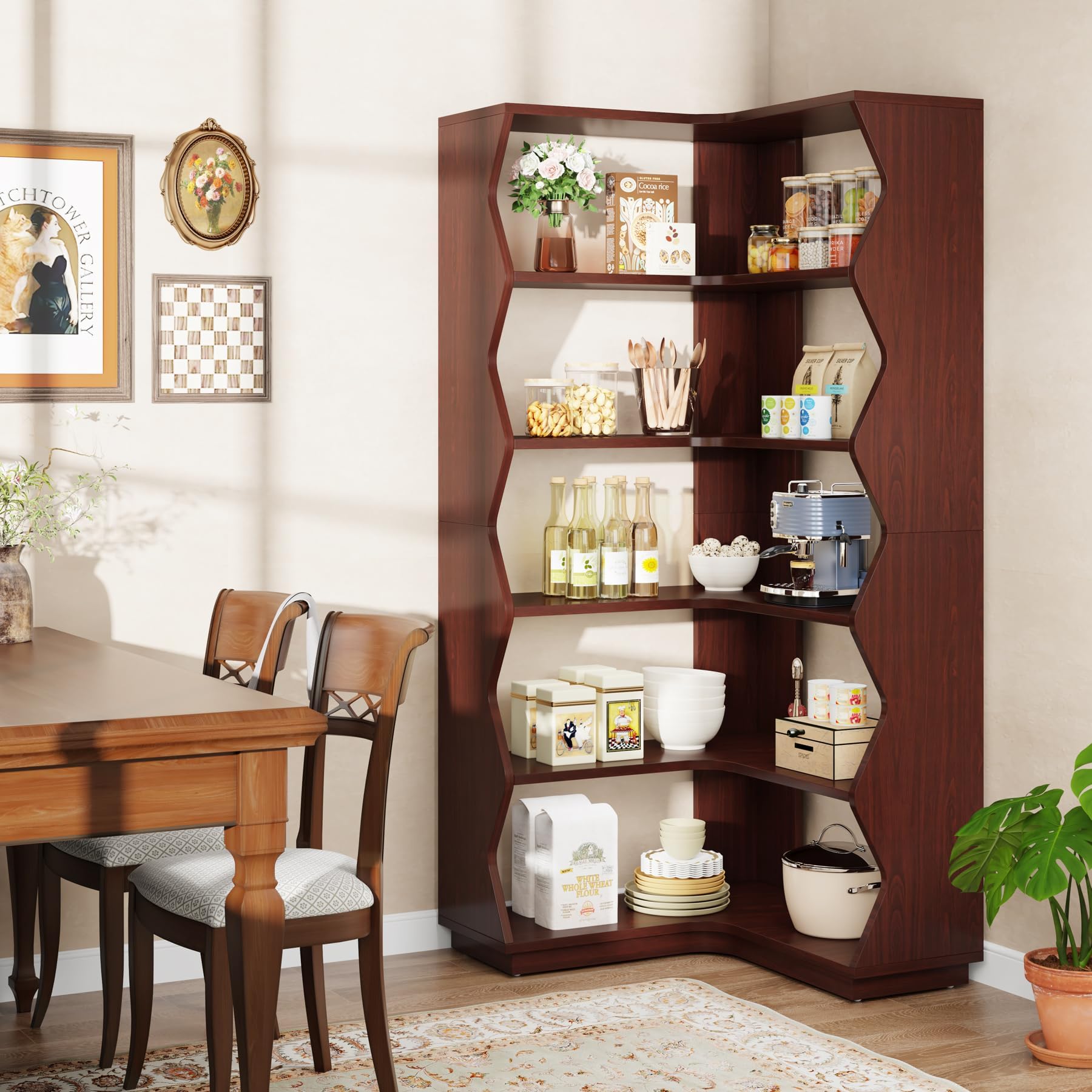 Amazon.com: Tribesigns 5-Tier L-Shaped Bookcase, 65-Inch Tall Corner ...