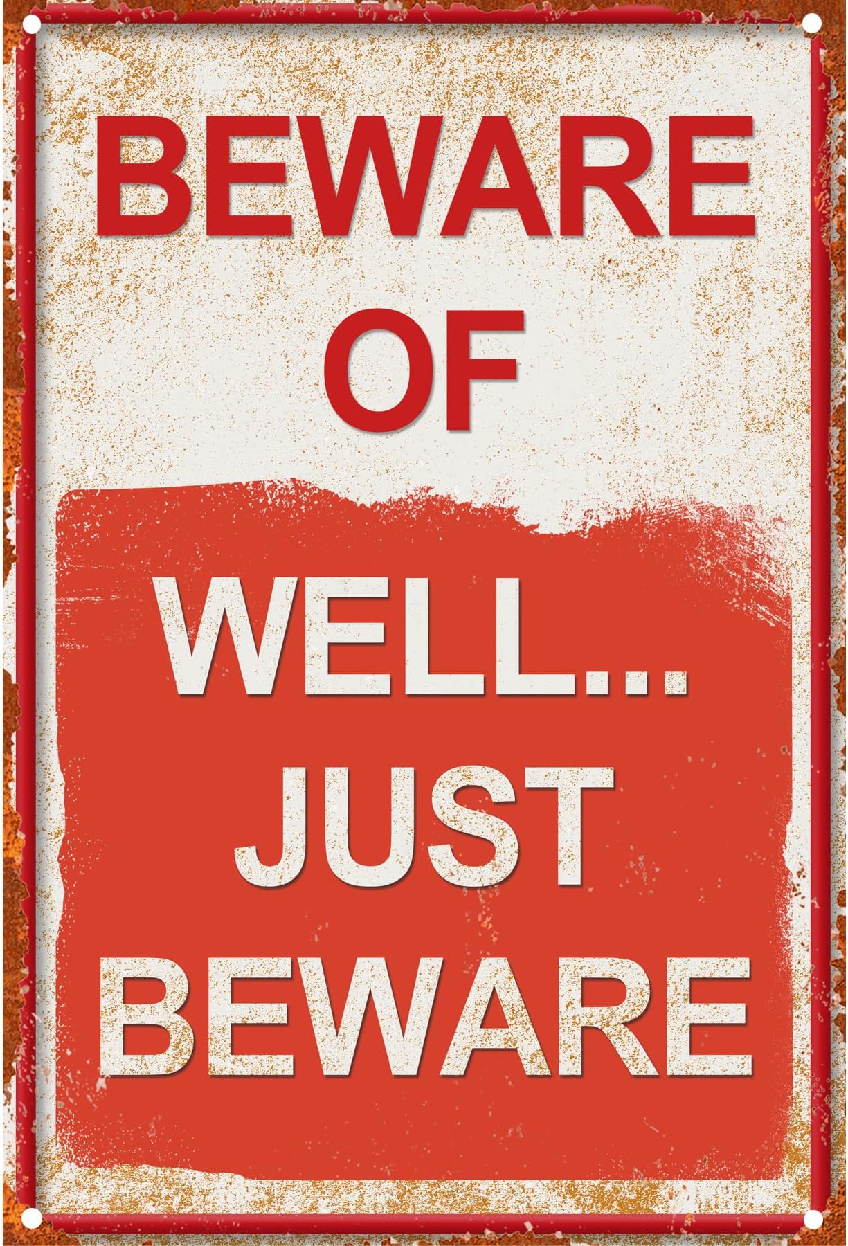 Amazon.com : Halloween Metal Signs, Beware of Well Just Beware Metal ...