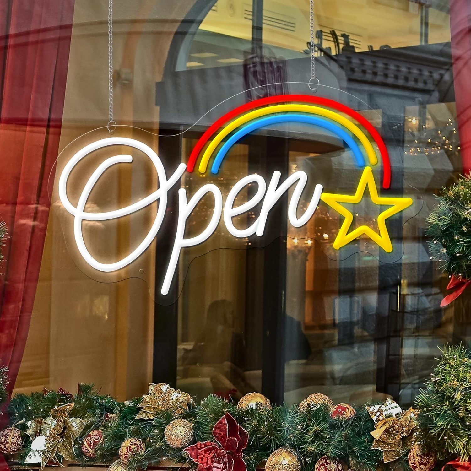 OPEN Neon Signs, Colors of the rainbow Sign Light Up Letters '16 * 8.6 ...