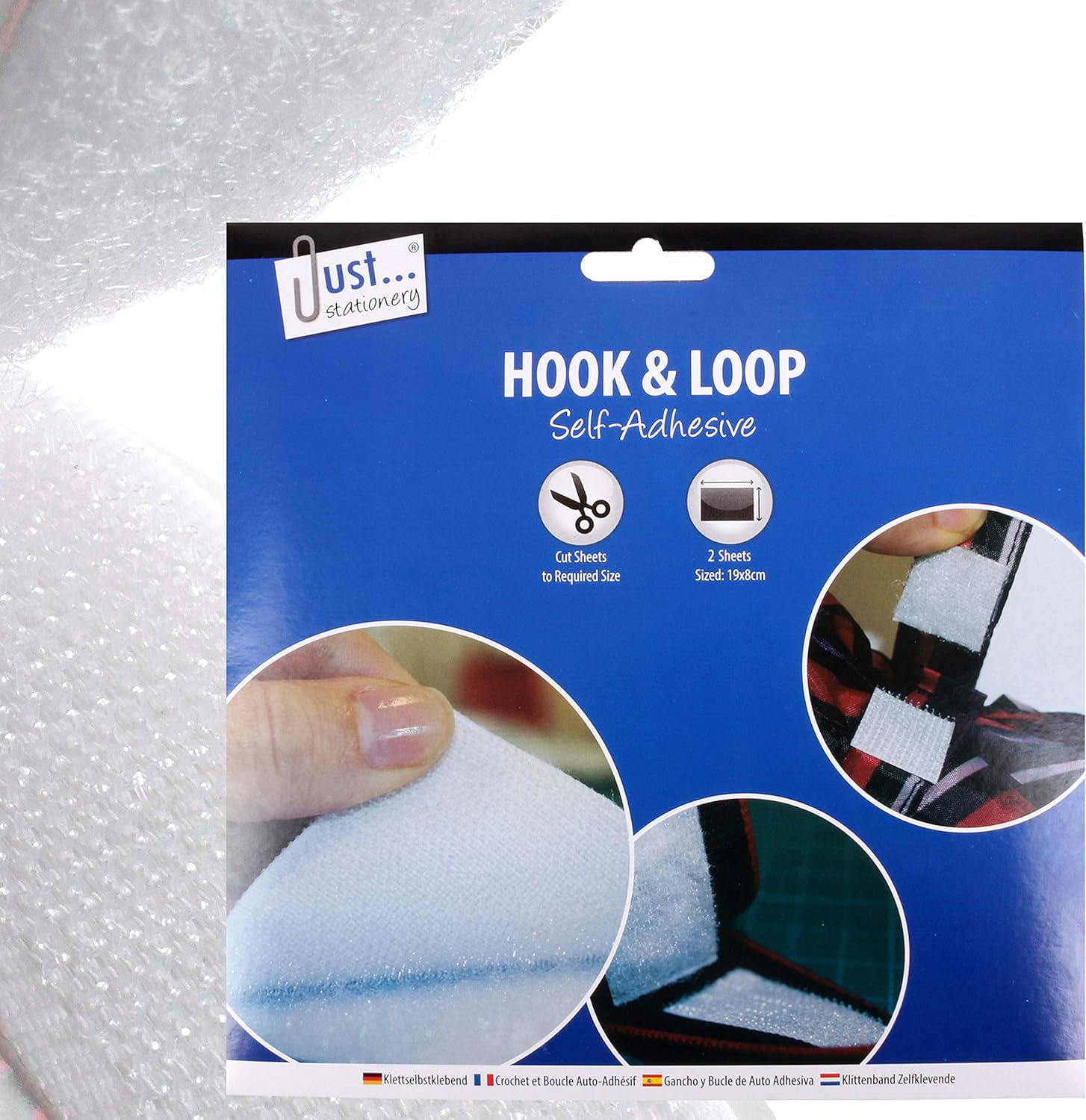 2Pc White Self Adhesive Hook & Loop Sheets 80mm x 190mm Cut to Size ...