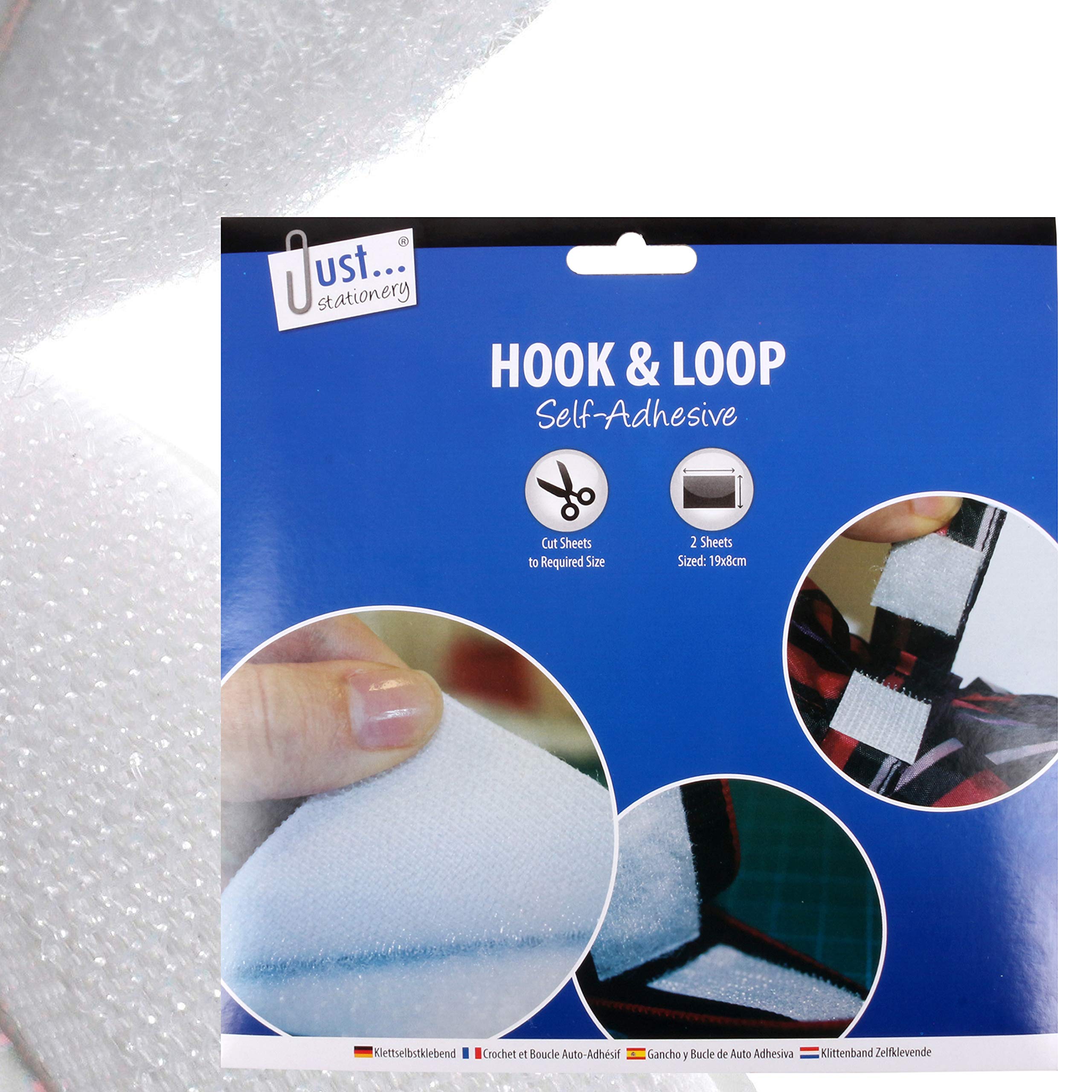 Buy 2Pc White Self Adhesive Hook & Loop Sheets 80mm x 190mm Cut to Size ...