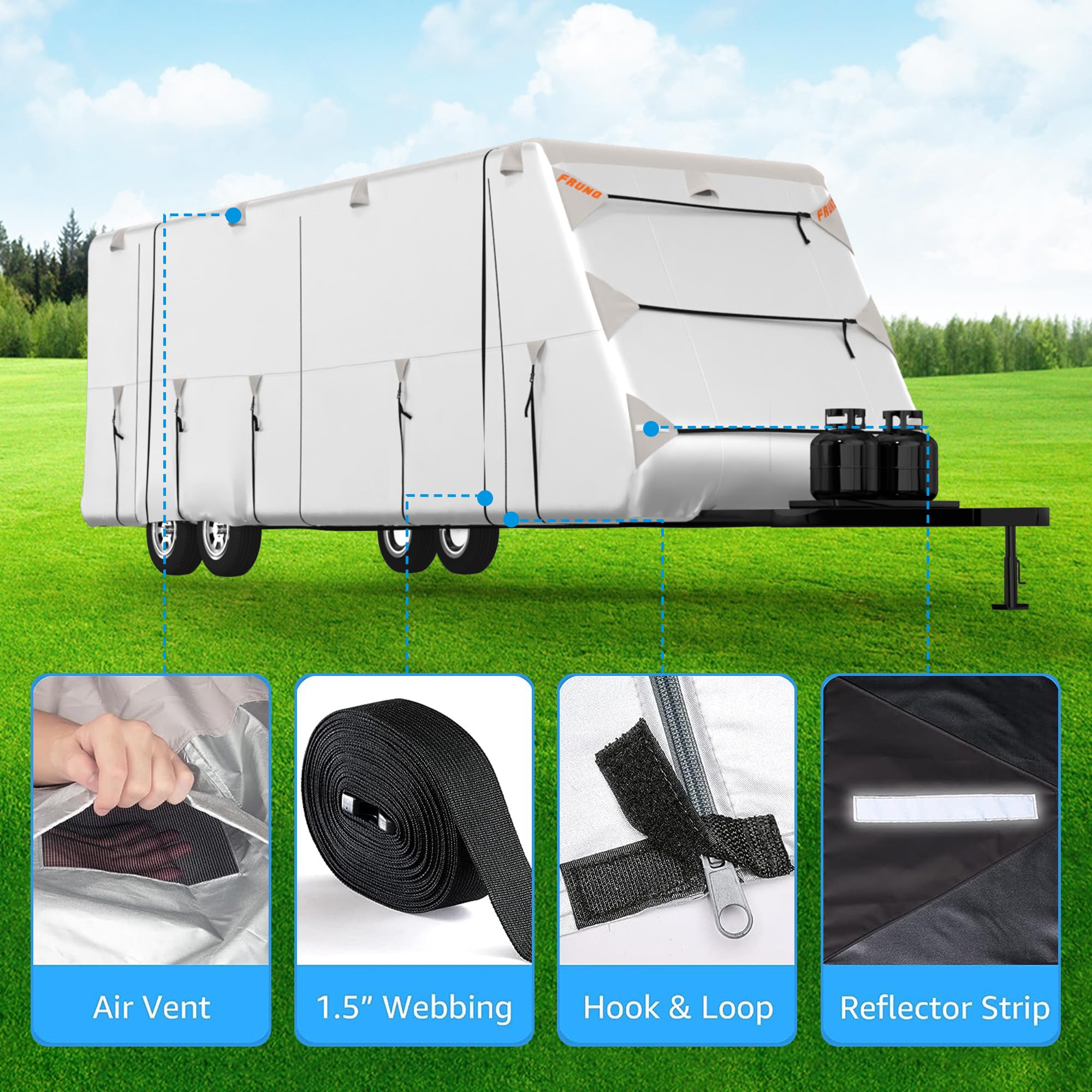 Snapklik.com : SELIMON 300D Top Travel Trailer RV Cover
