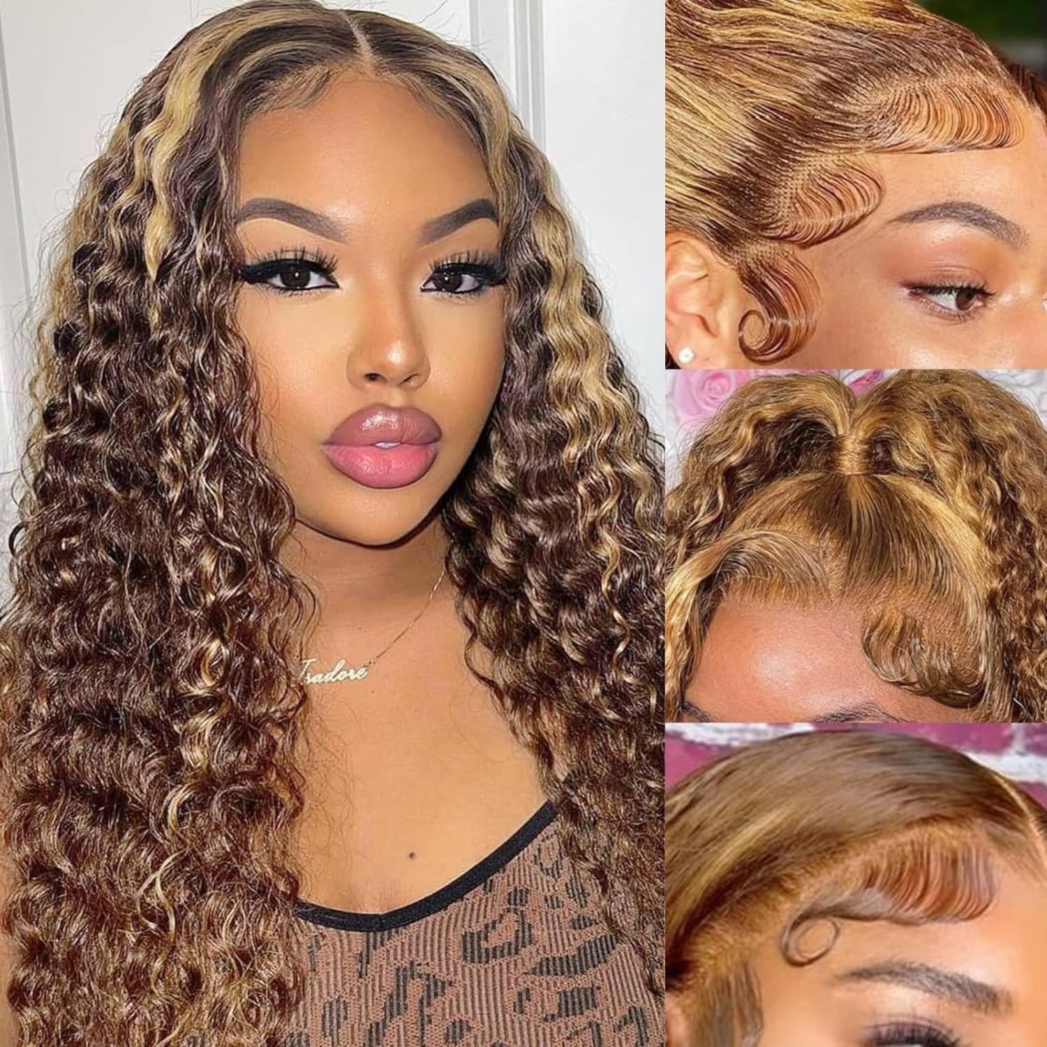 Amazon.com : Alivo Highlight Lace Front Wig 13x6 Water Wave Lace Front ...