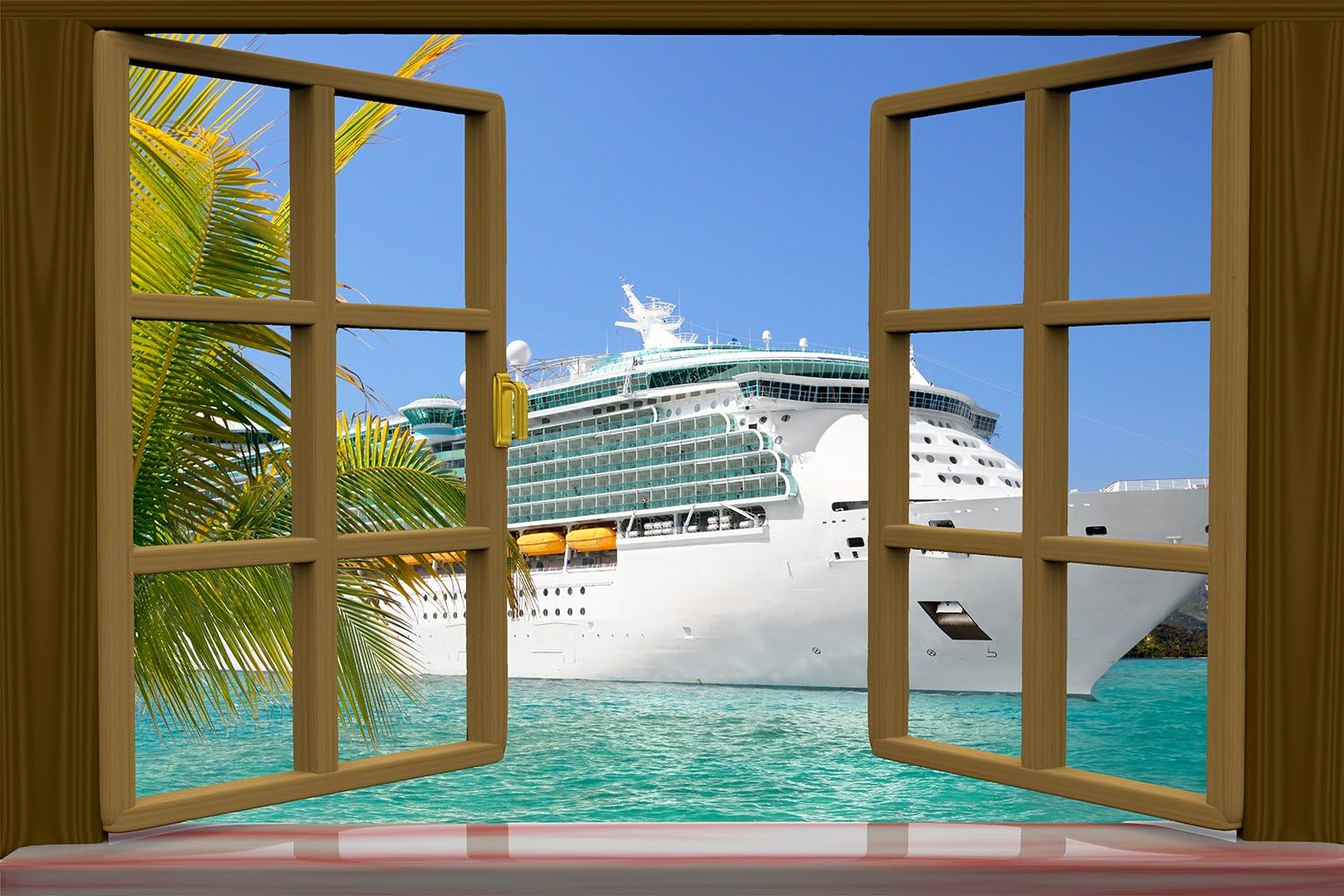 Amazon.com: Window Decal/mural Looking Out to Nice Cruise Line (36" H x ...