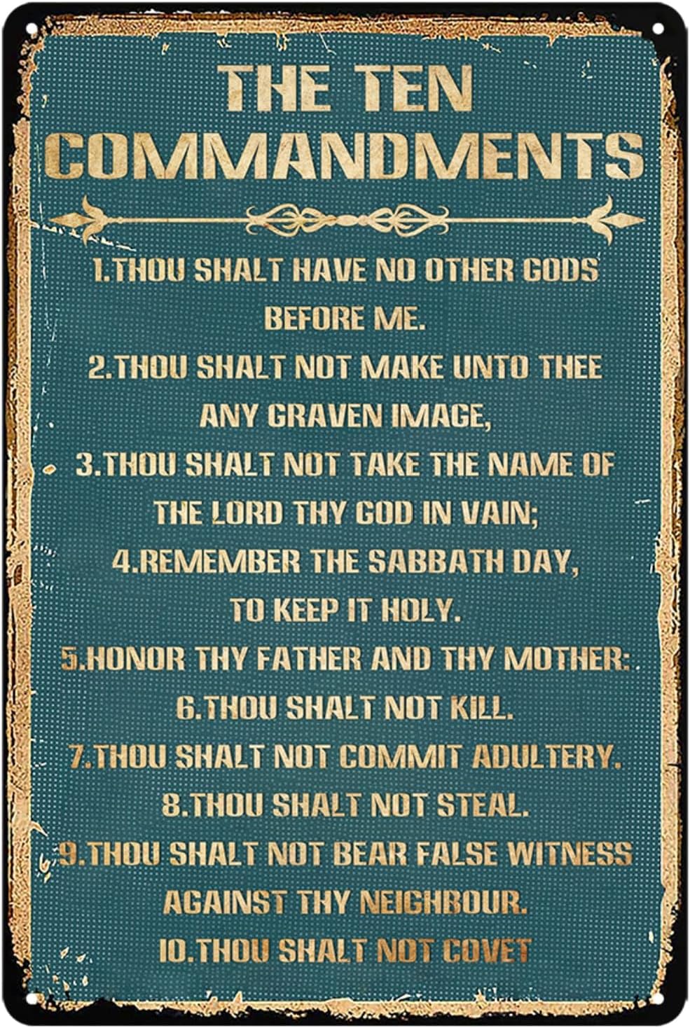 Amazon.com: The Ten Commandments Sign 10 Commandments Tin Poster Funny ...