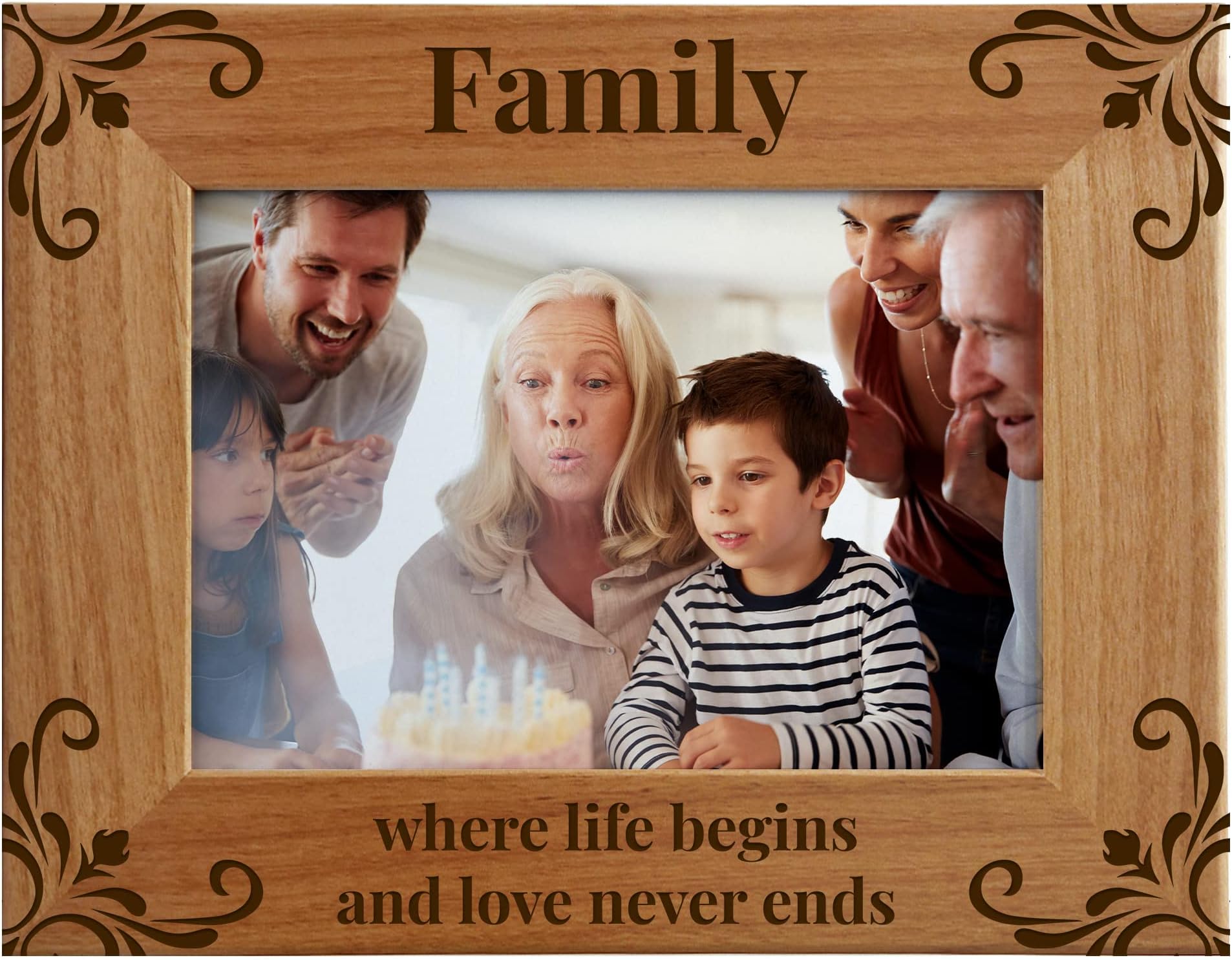 Amazon.com - Tabletop Wood Photo Frame, Family Where the Love Begins ...
