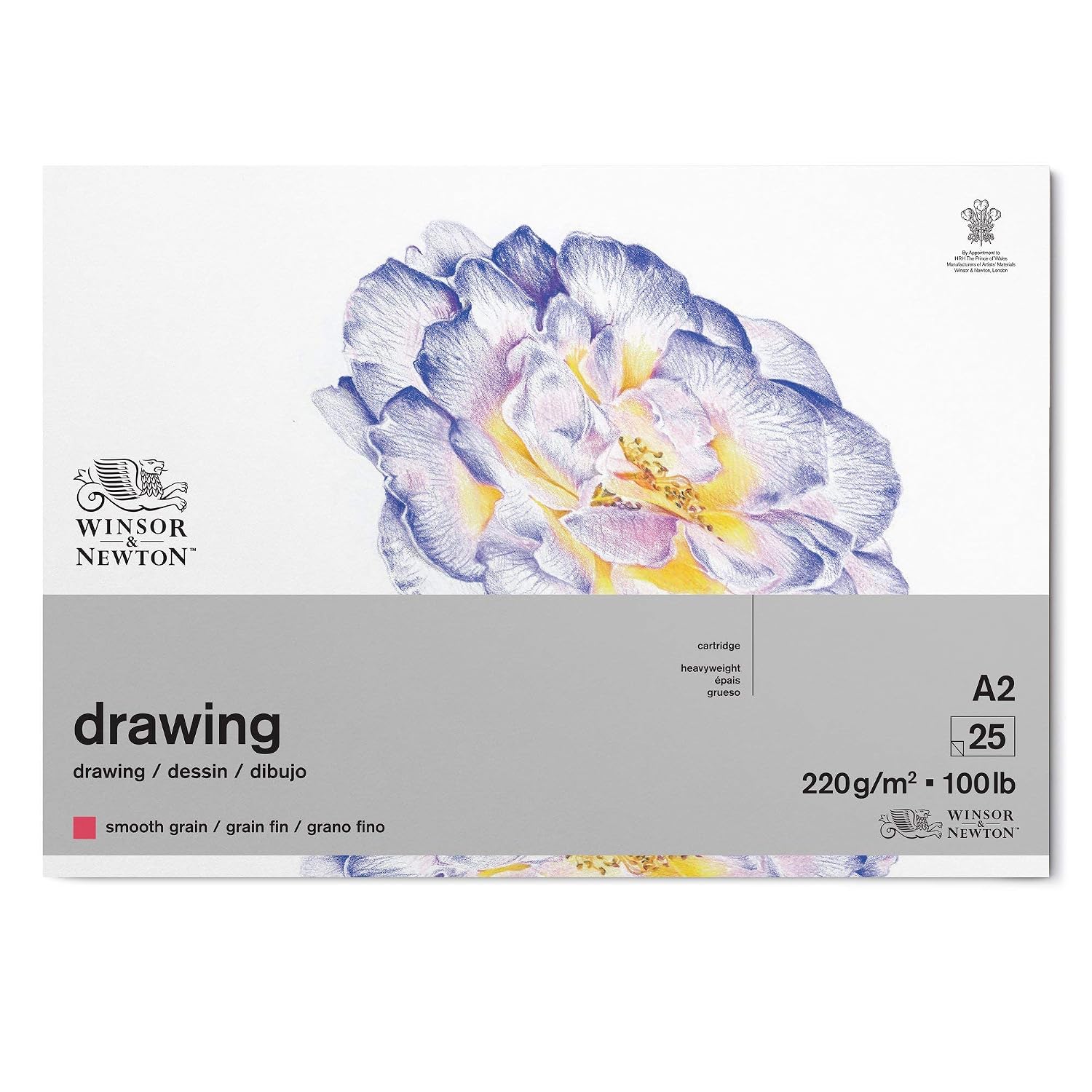 Winsor & Newton Drawing Paper - Smooth Grain 220 GSM - A2 (42 cm x 59.4 ...