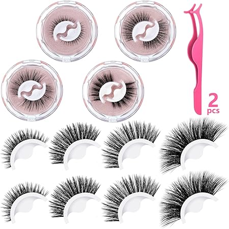 Amazon.com: Reusable Self Adhesive Eyelashes No Glue or Eyeliner Needed ...