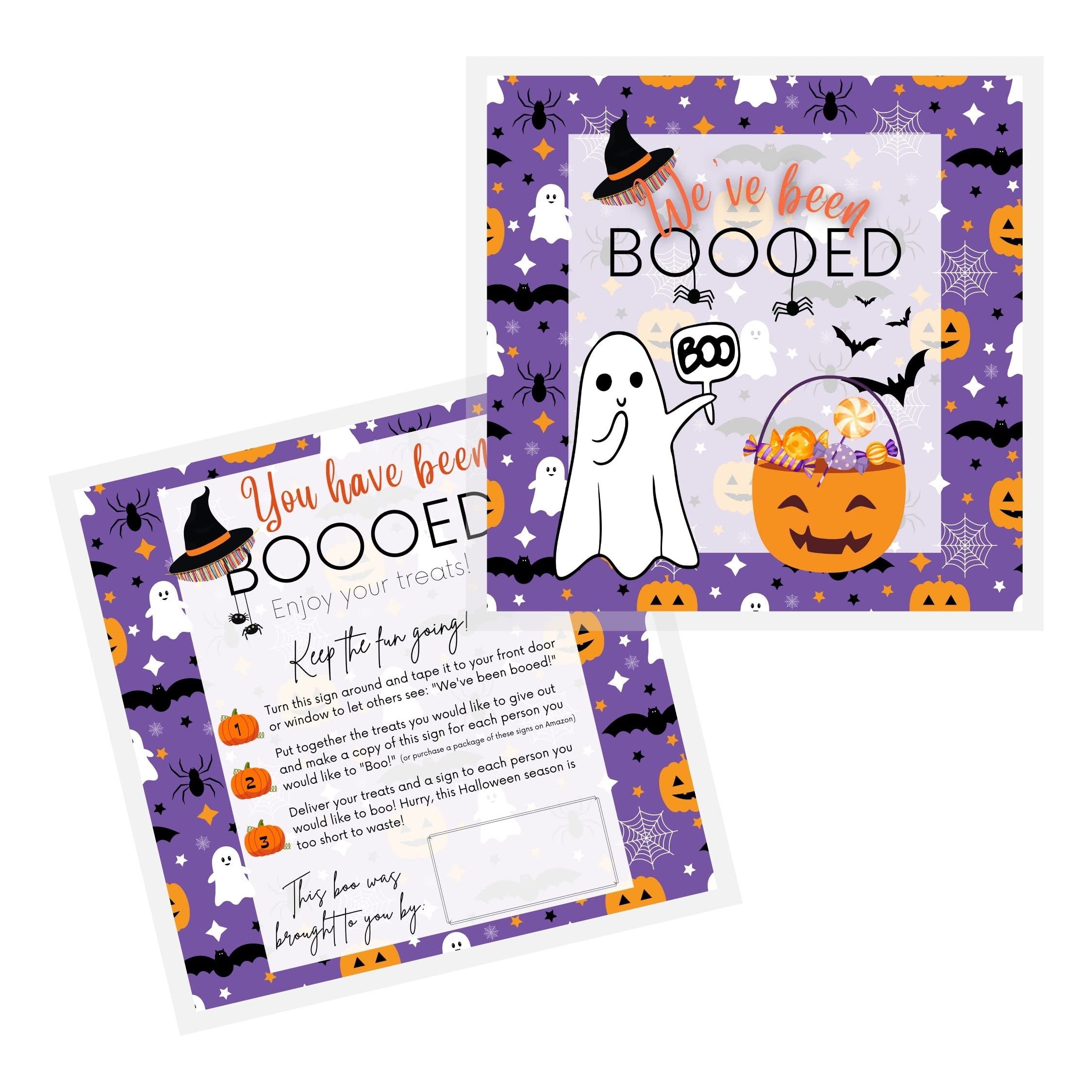 Neighborhood Boo Poem Youve Been Booed Fall Halloween Door Signs Boo