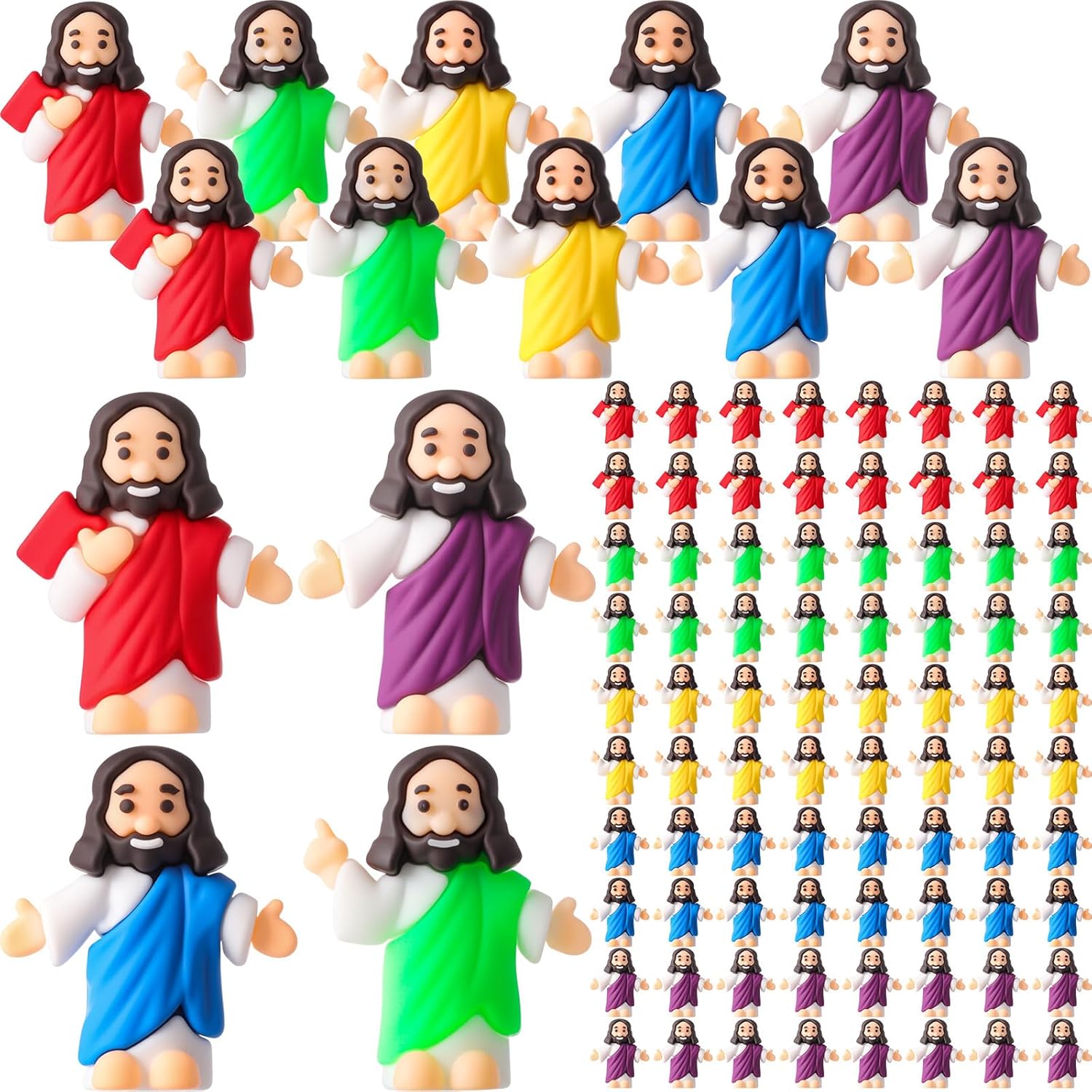Amazon.com: DoubleFill 100 Pcs Mini Jesus Figurines in Bulk Little ...