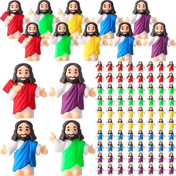 Amazon.com: DoubleFill 100 Pcs Mini Jesus Figurines in Bulk Little ...