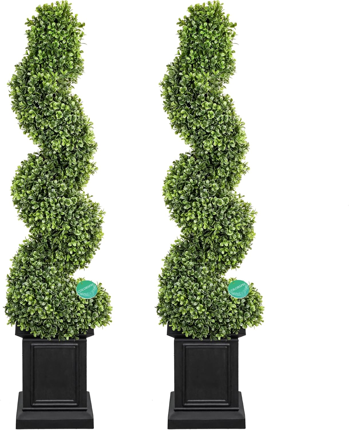 Amazon.com - colorspec Boxwood Outdoor Topiary Set of 2, 4ft Tall ...