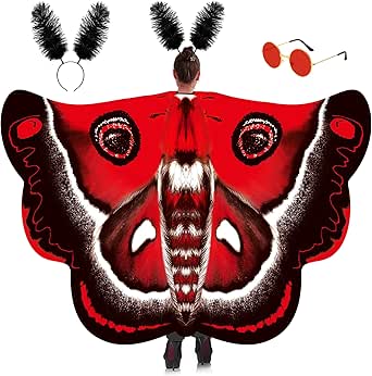 Amazon.com: Mothman Costume Accessory Set Cape Moth headband Glasses ...
