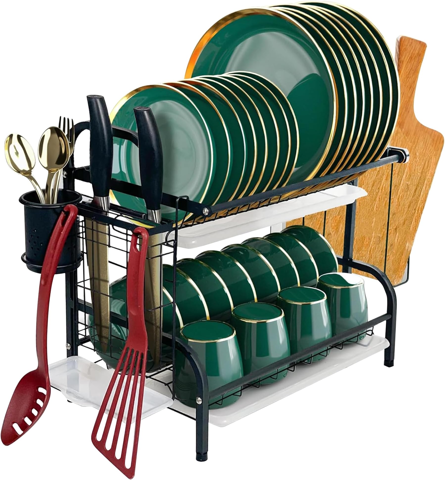 Amazon.com - ClutterCut 2-Tier Dish Drying Rack - Double Layer ...