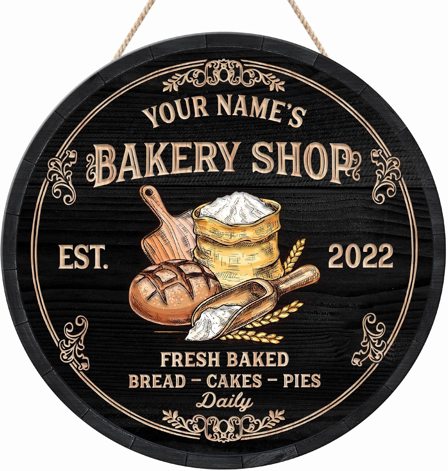 Amazon.com: Artsy Woodsy Custom Bakery Wood Sign (Not Carved or Neon ...