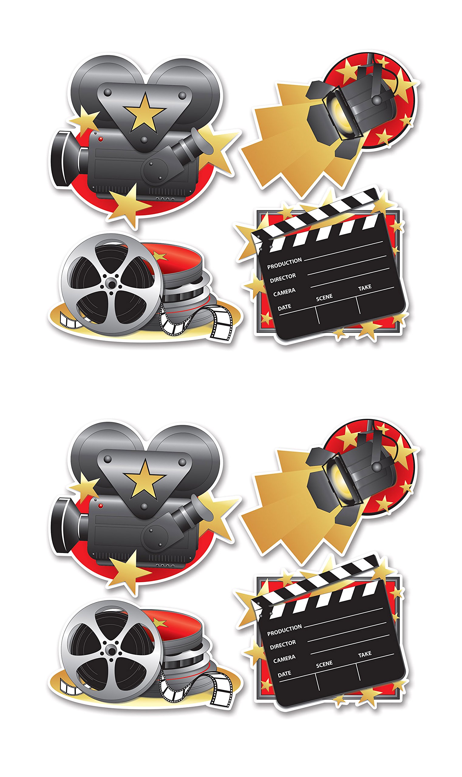 Amazon.com: Beistle , 8 Piece Movie Set Cutouts, 14.75'' - 16.5 ...