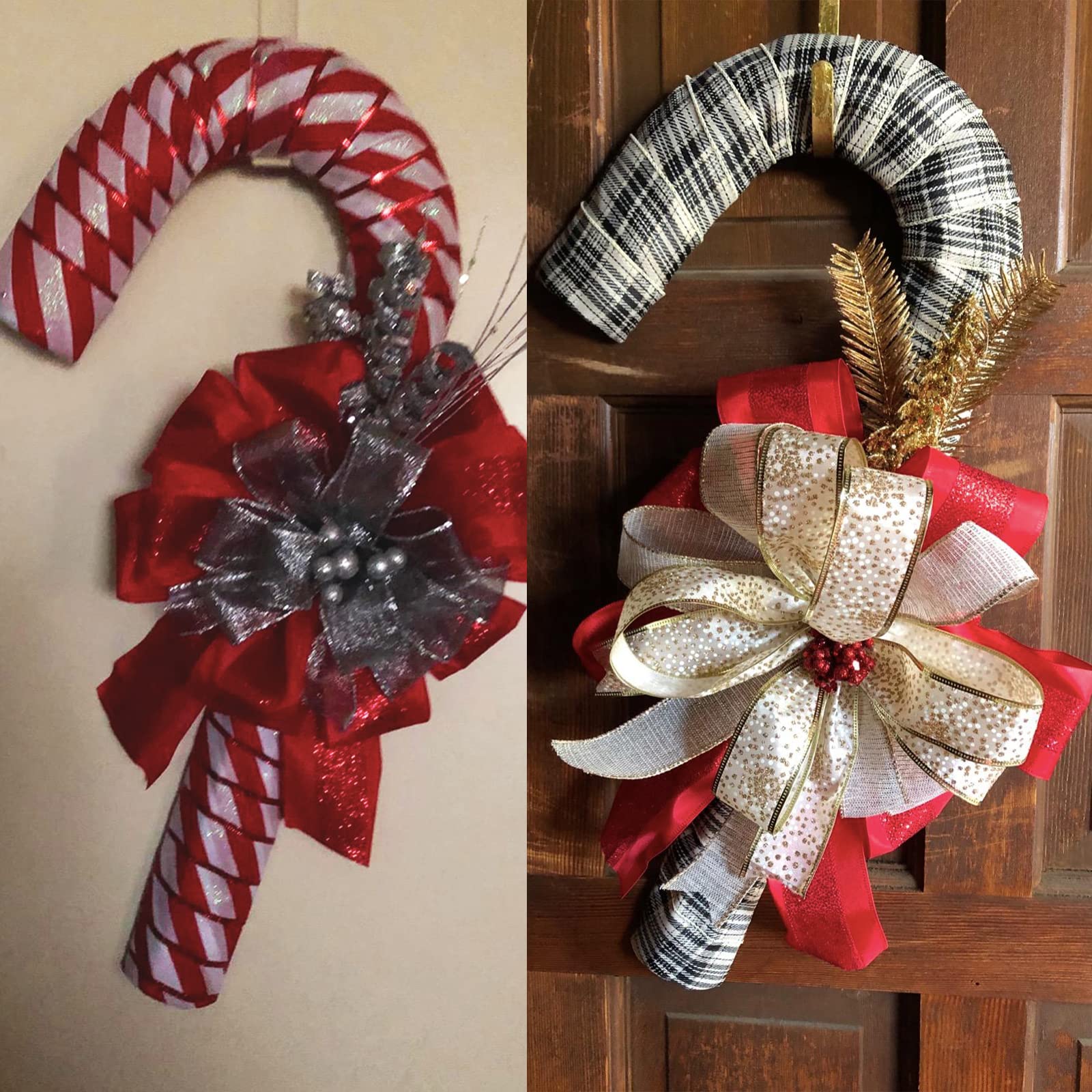 Metal Frames Candy Cane Wreath FSSTAM Candy Cane Metal Wire Wreath