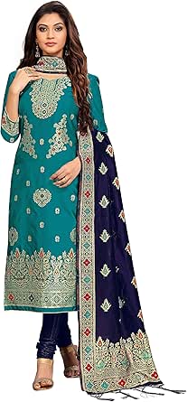 Amazon.com: TRENDMALLS Women's Silk Blend Salwar Suit Set (USTM.G83 ...
