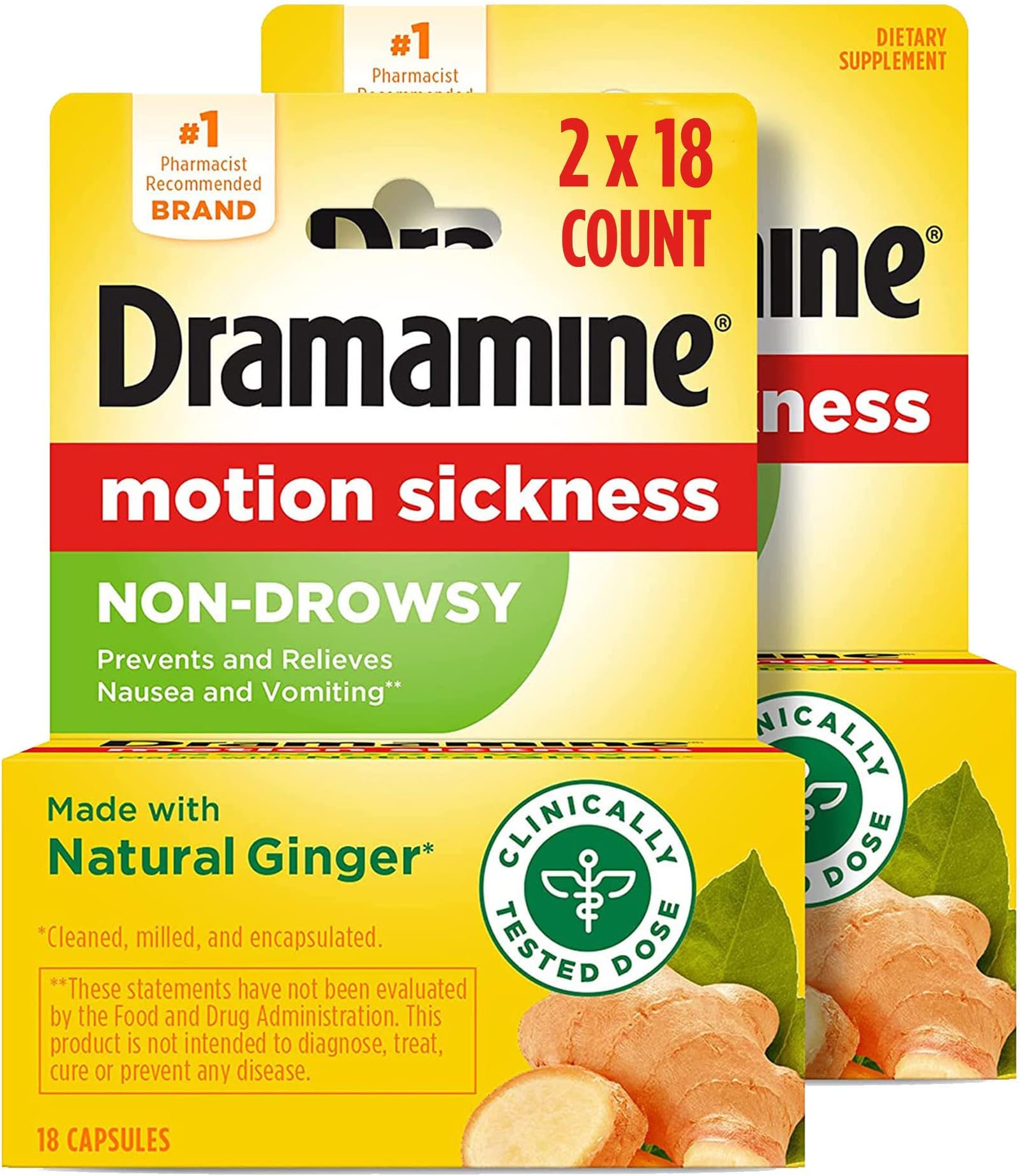 Amazon.com: Dramamine Non-Drowsy Naturals Motion Sickness Relief ...