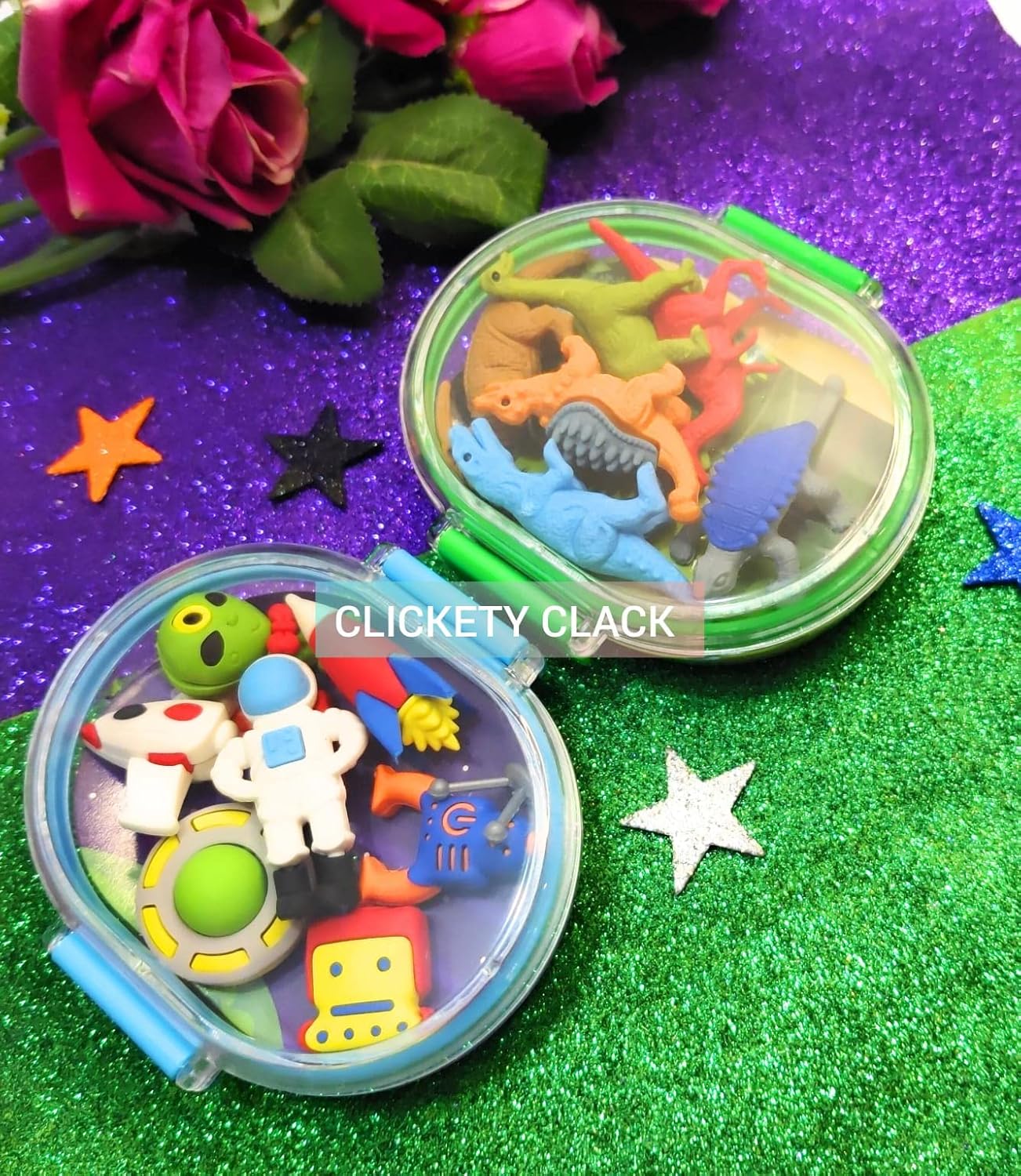 CLICKETY CLACK Cute Small Tiffin Box Style Inside Fancy Non dust Eraser ...
