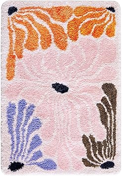 Amazon.com: RoomTalks Funky Aesthetic Floral Small Rugs for Bedroom ...