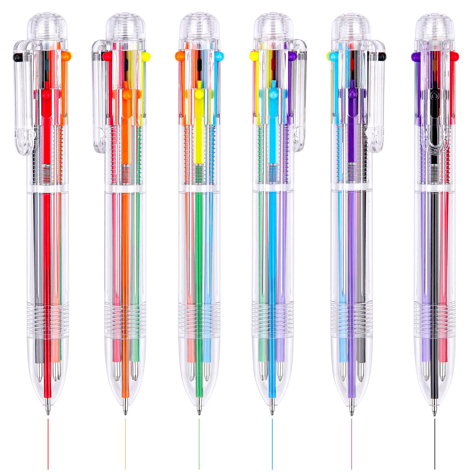 SOKOSEY 40 Pack 0.5mm 6-in-1 Multicolor Ballpoint Pen 6 Colors ...