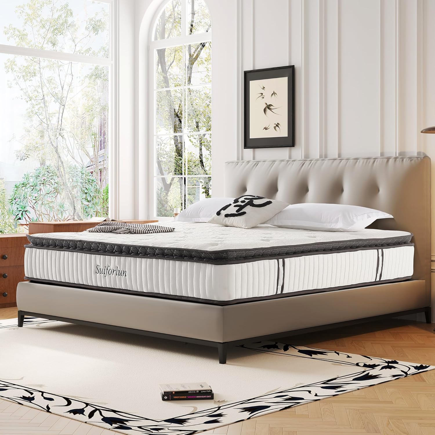 Amazon.com: Suiforlun King Size Mattress 12 Inch Hybrid Mattress with ...