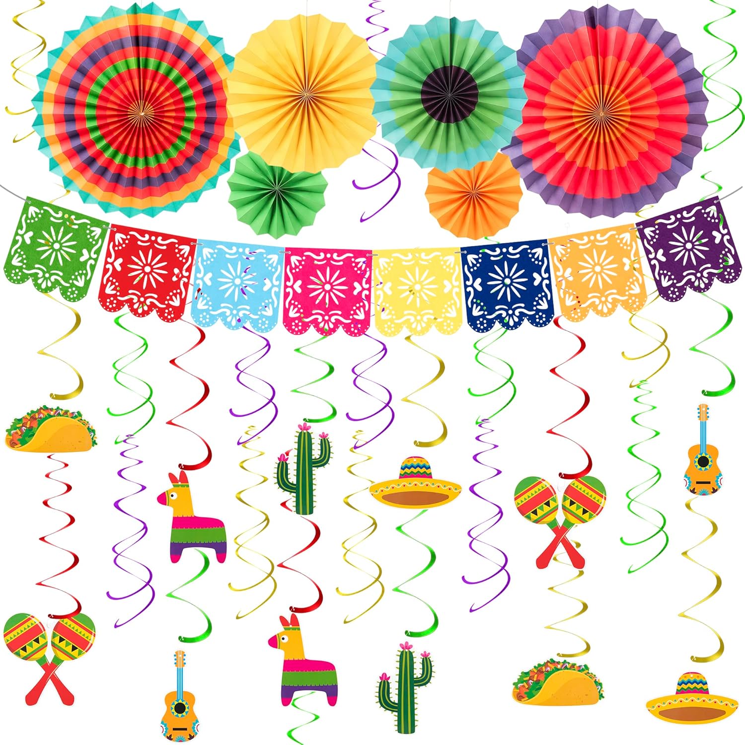 Amazon.com: 43 PCS Cinco De Mayo Decorations, Fiesta Party Decorations ...