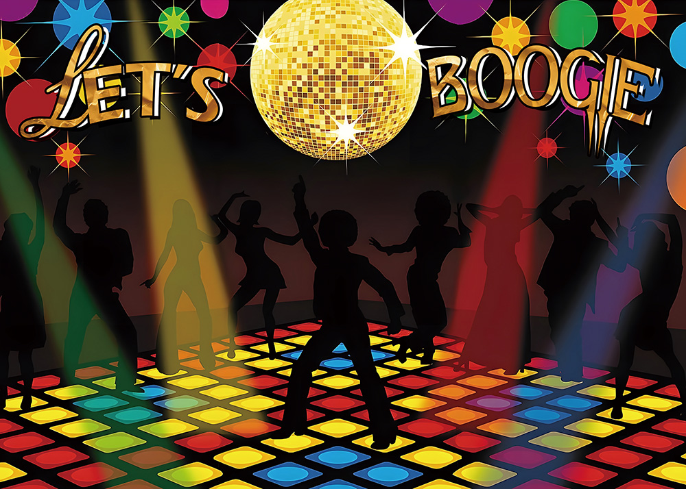 Watch Let's Boogie Disco Dancing Photography Backdrop on Amazon Live