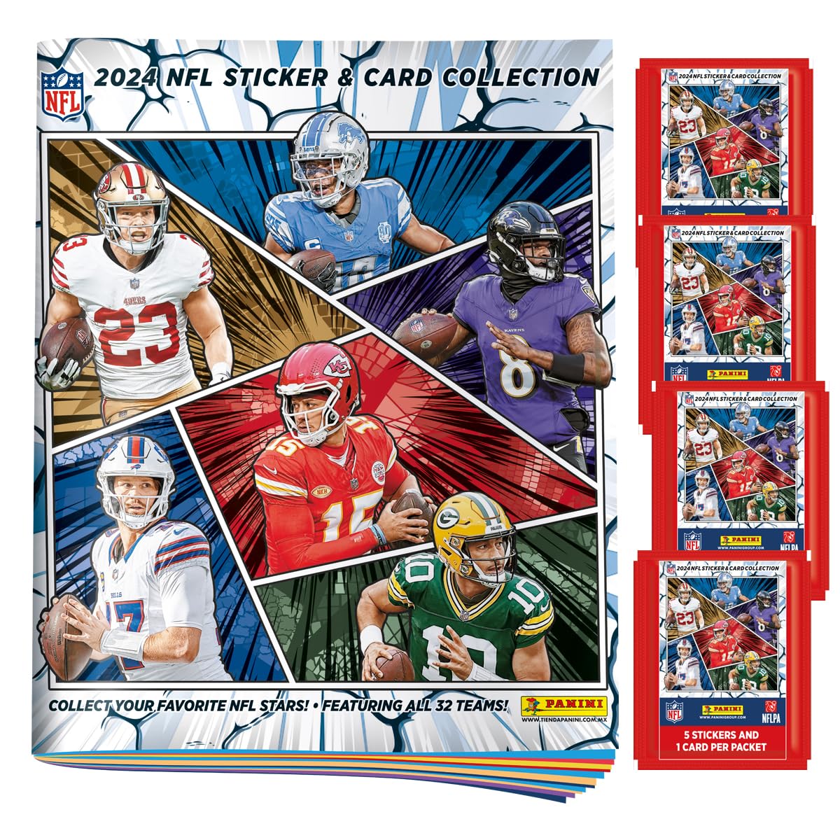 Amazon.com: NFL Sticker and Trading Card Collection 2025 - Starter Pack ...