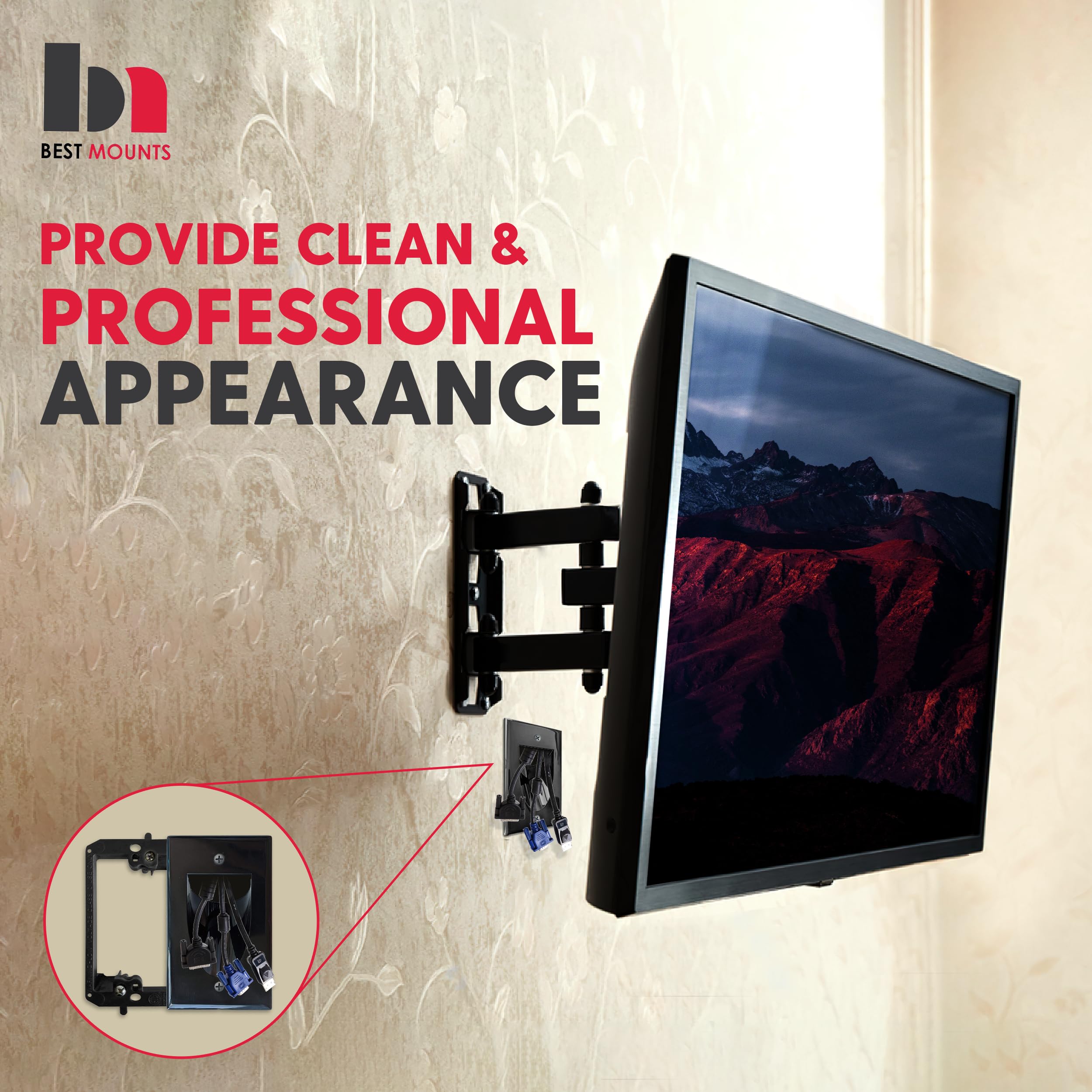 Snapklik.com : BestMounts - 2 Pack In Wall Cable Management Kit ...