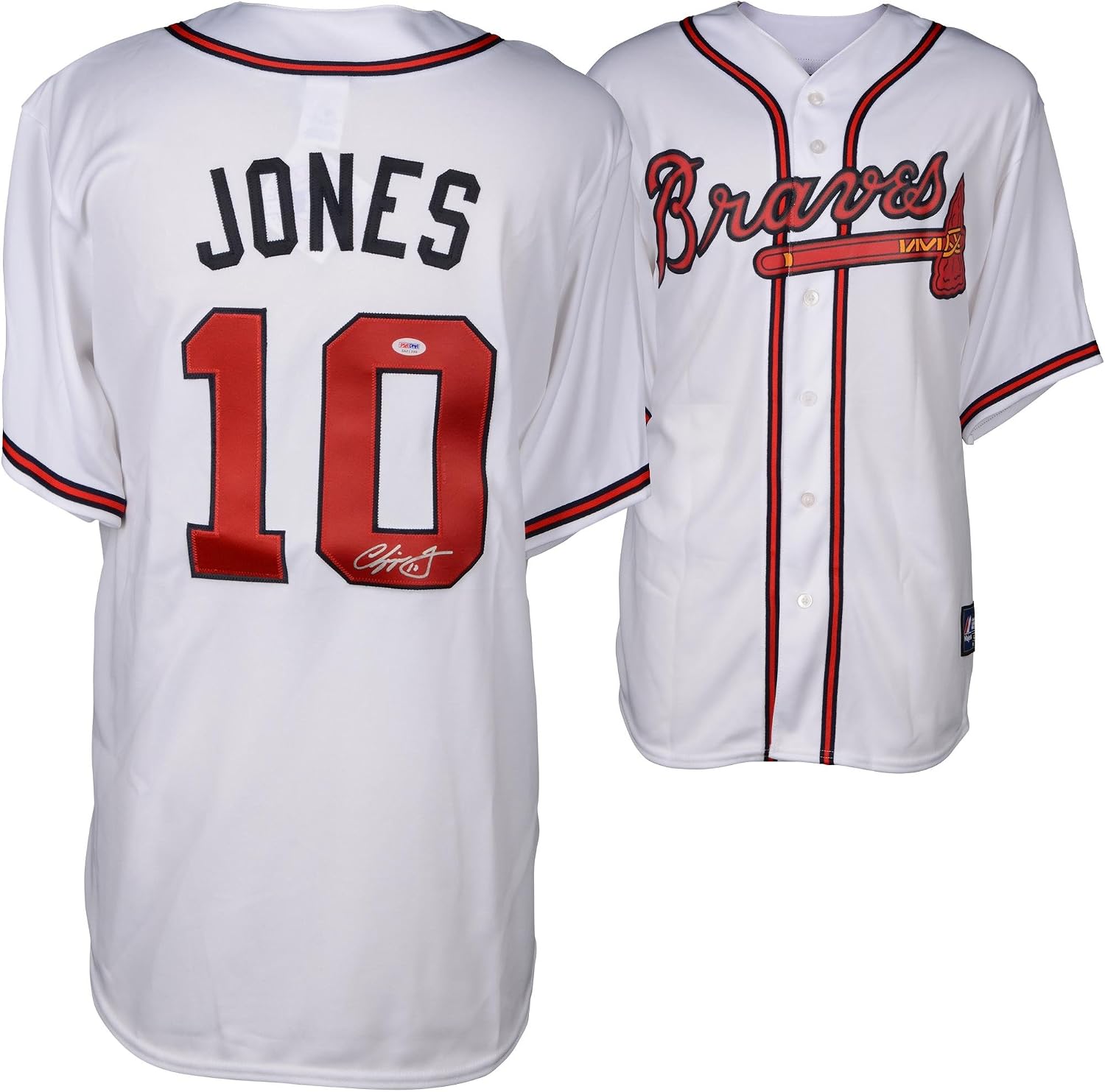 Chipper Jones Autographed Atlanta Braves Replica Jersey - PSA/DNA ...