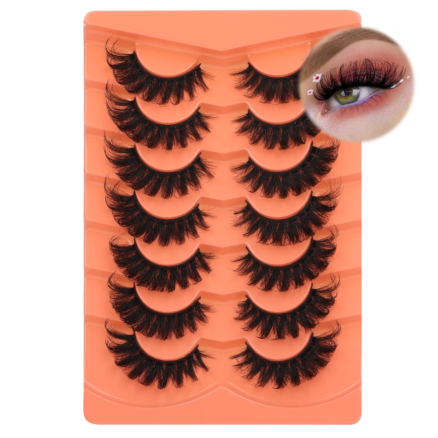Amazon.com: Mink Lashes Fluffy Curly Eyelashes Dramatic Volume Faux ...