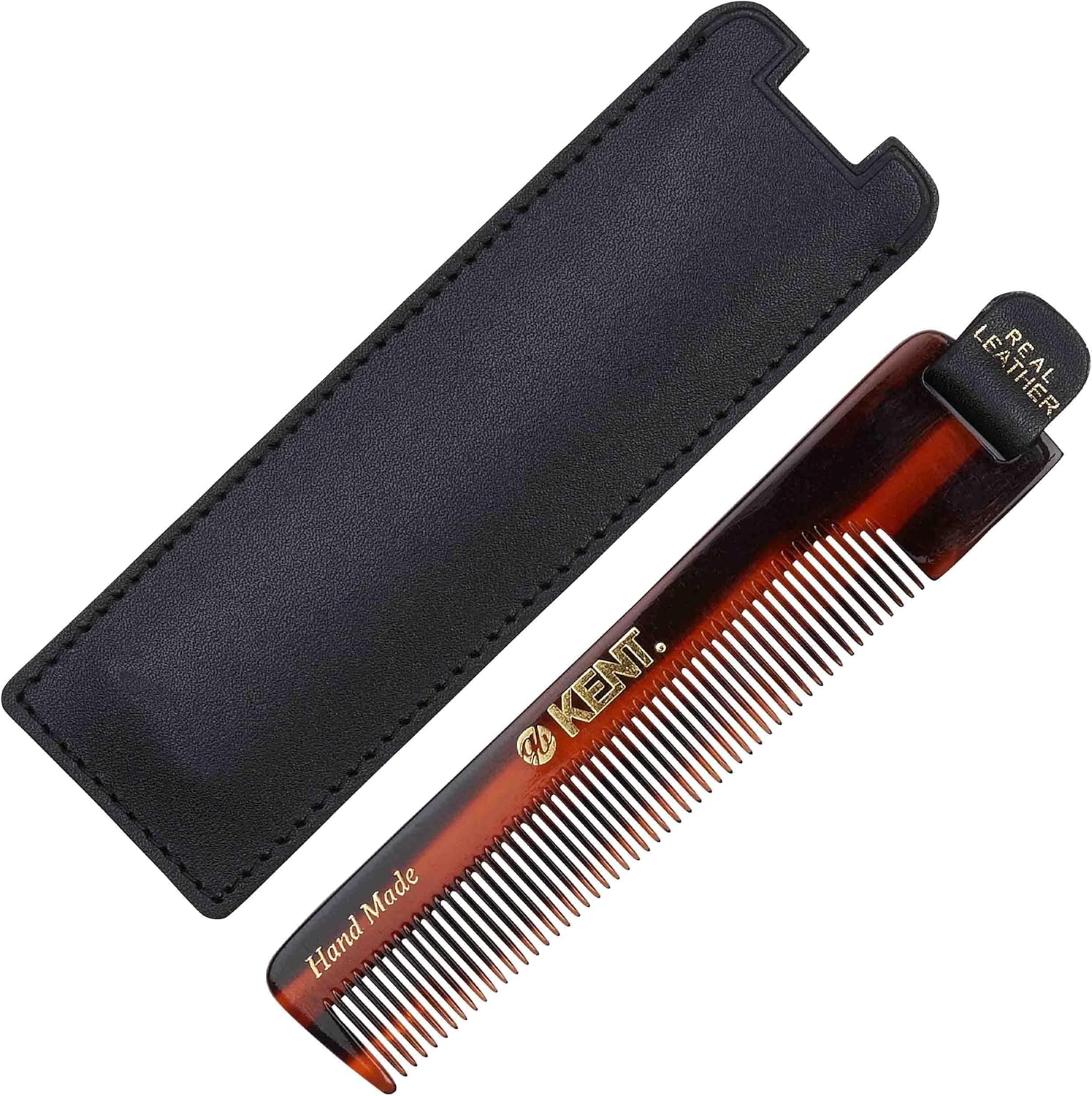 Kent Handmade Fine Toothed Comb with Leather Tab and Case : Amazon.co ...