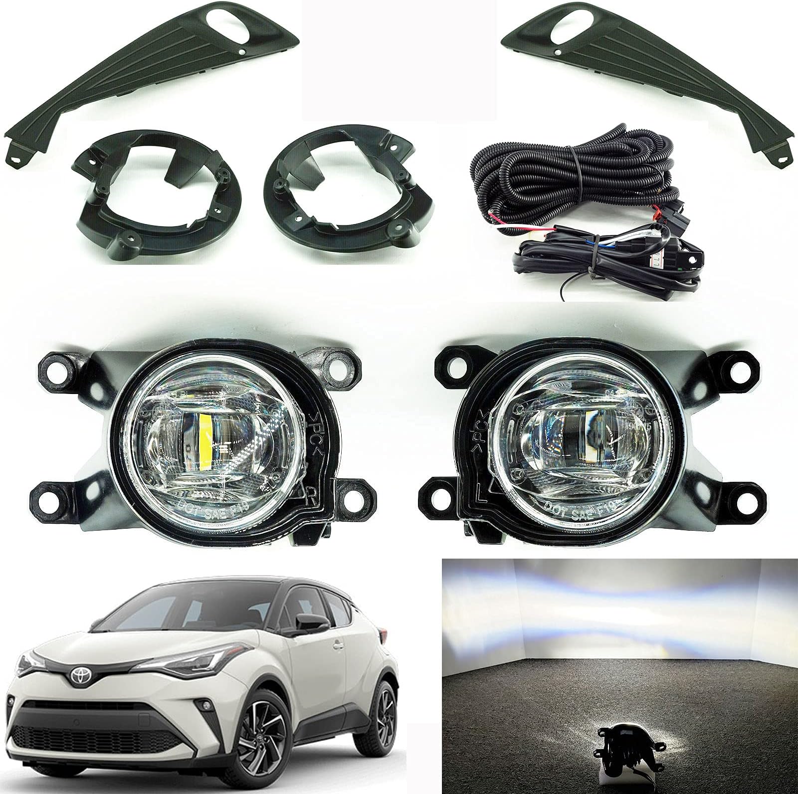 Amazon.com: GeeGeeTop Red LED Rear Bumper Reflectors Fog Brake Tail ...